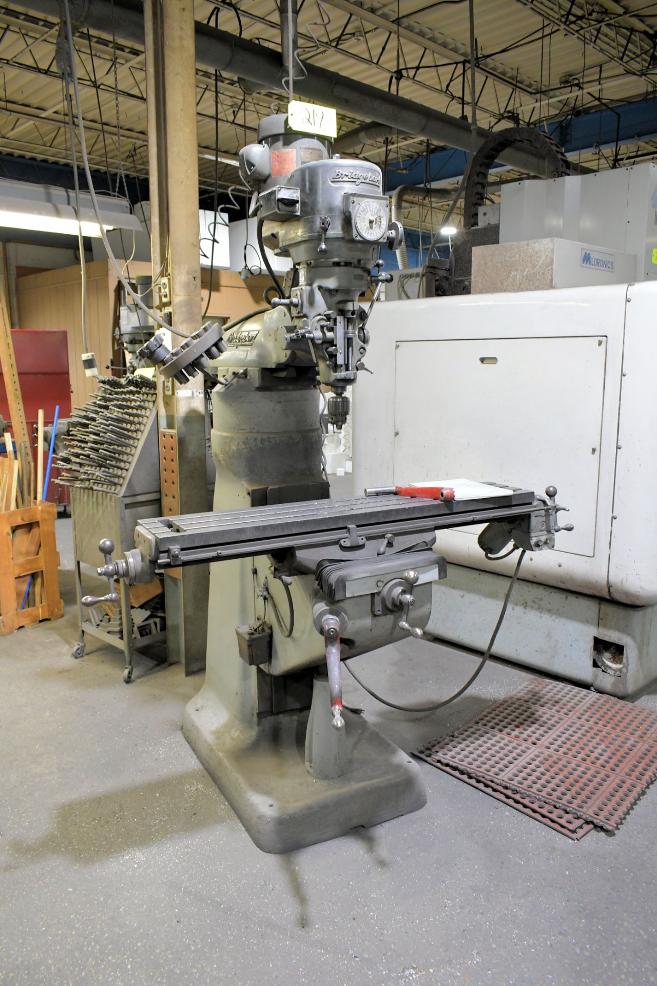 Bridgeport Vertical Mill 1 1/2 HP.veri-speed head, 60 to 4200 RPM, 9 ...