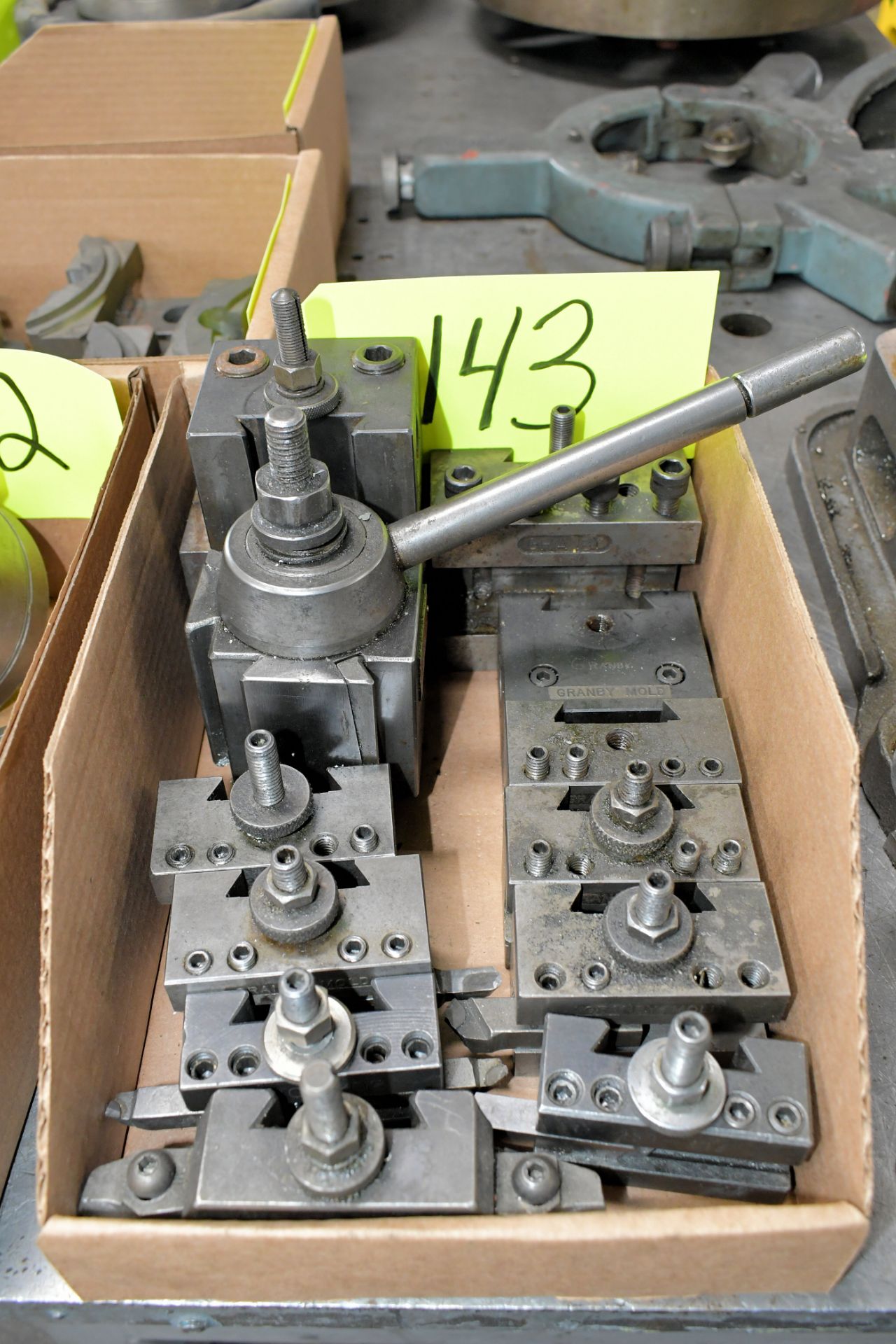 Aloris Model BXA Quick Change Tool Post with (12) Tool Holders in (1) Box