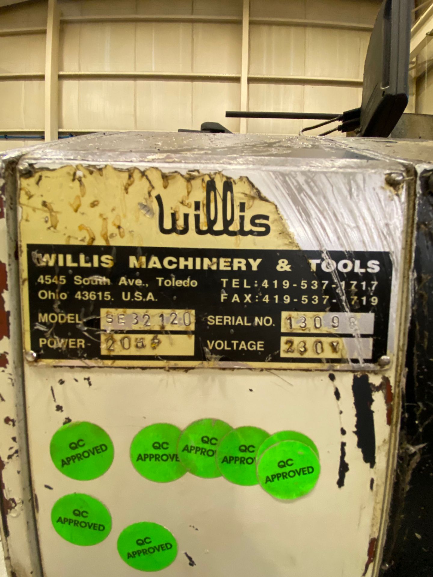 Willis Model: SE-32120 SR/ VIN: 13098, Lathe w/ Sliding Table, *Please ...