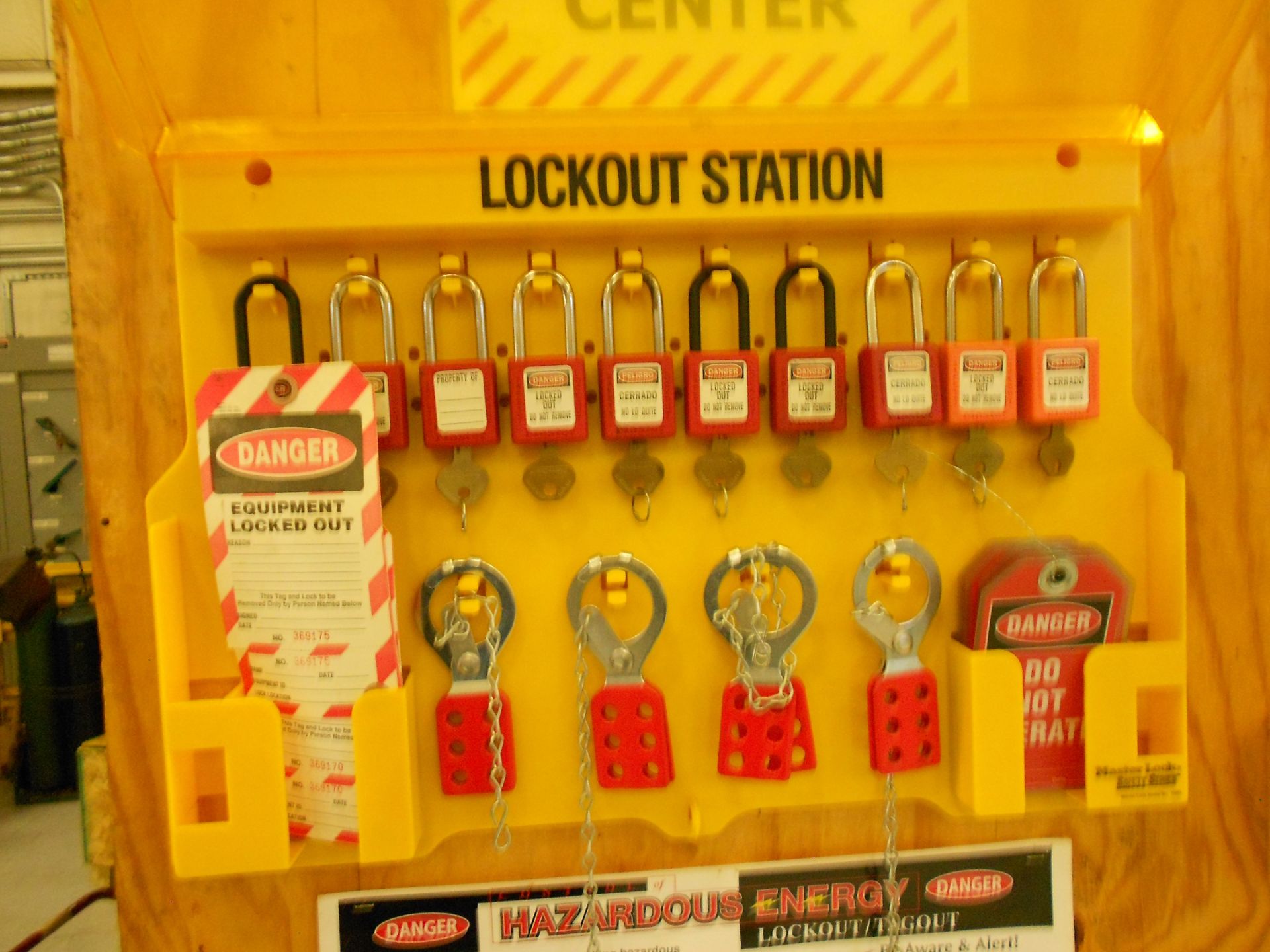 Equipment Lockout Storage with Locks and all contents