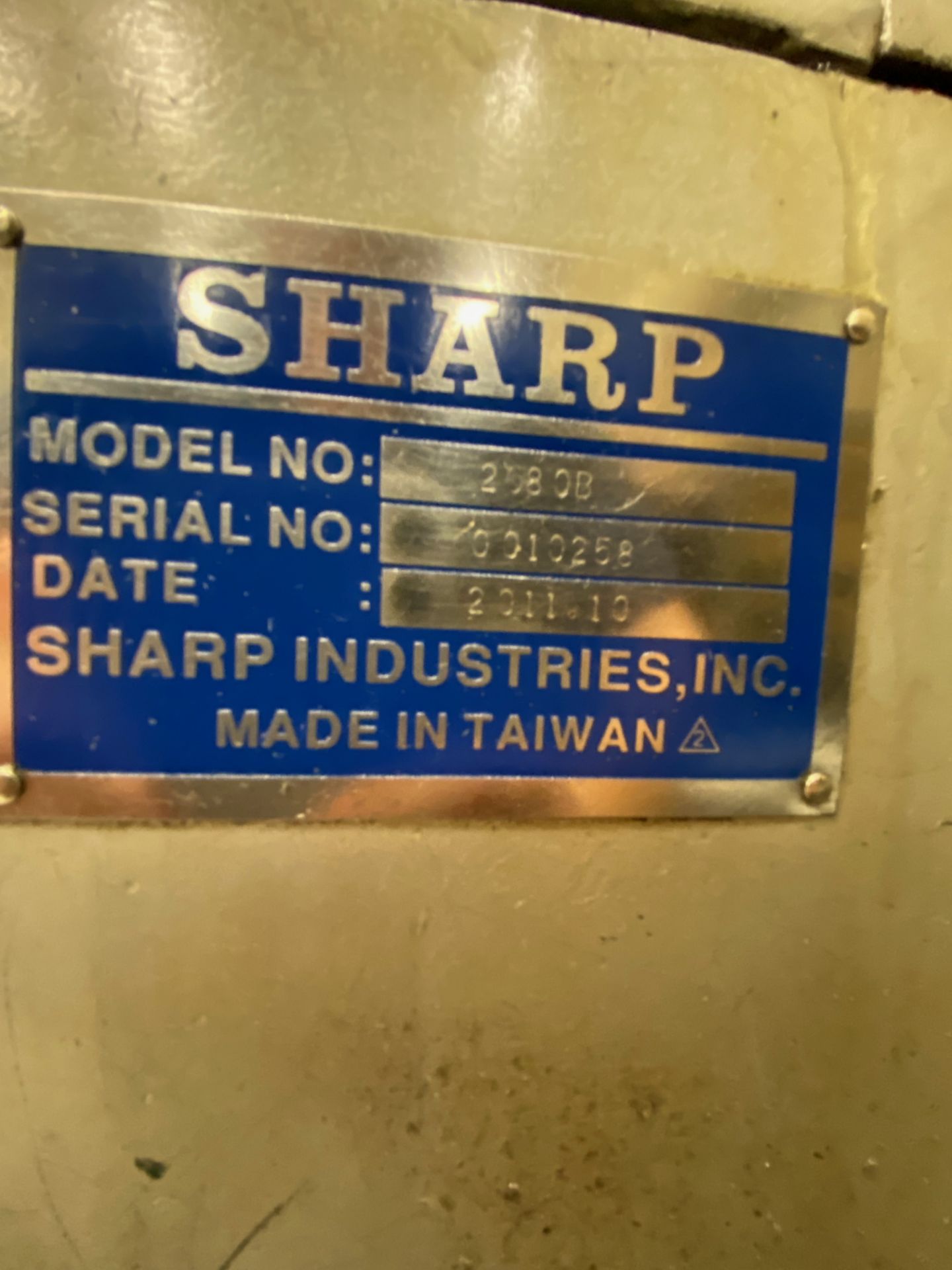 2011 Sharp Model: 2680B SR/ VIN: 0010258, Manual Lathe, *Please note ...