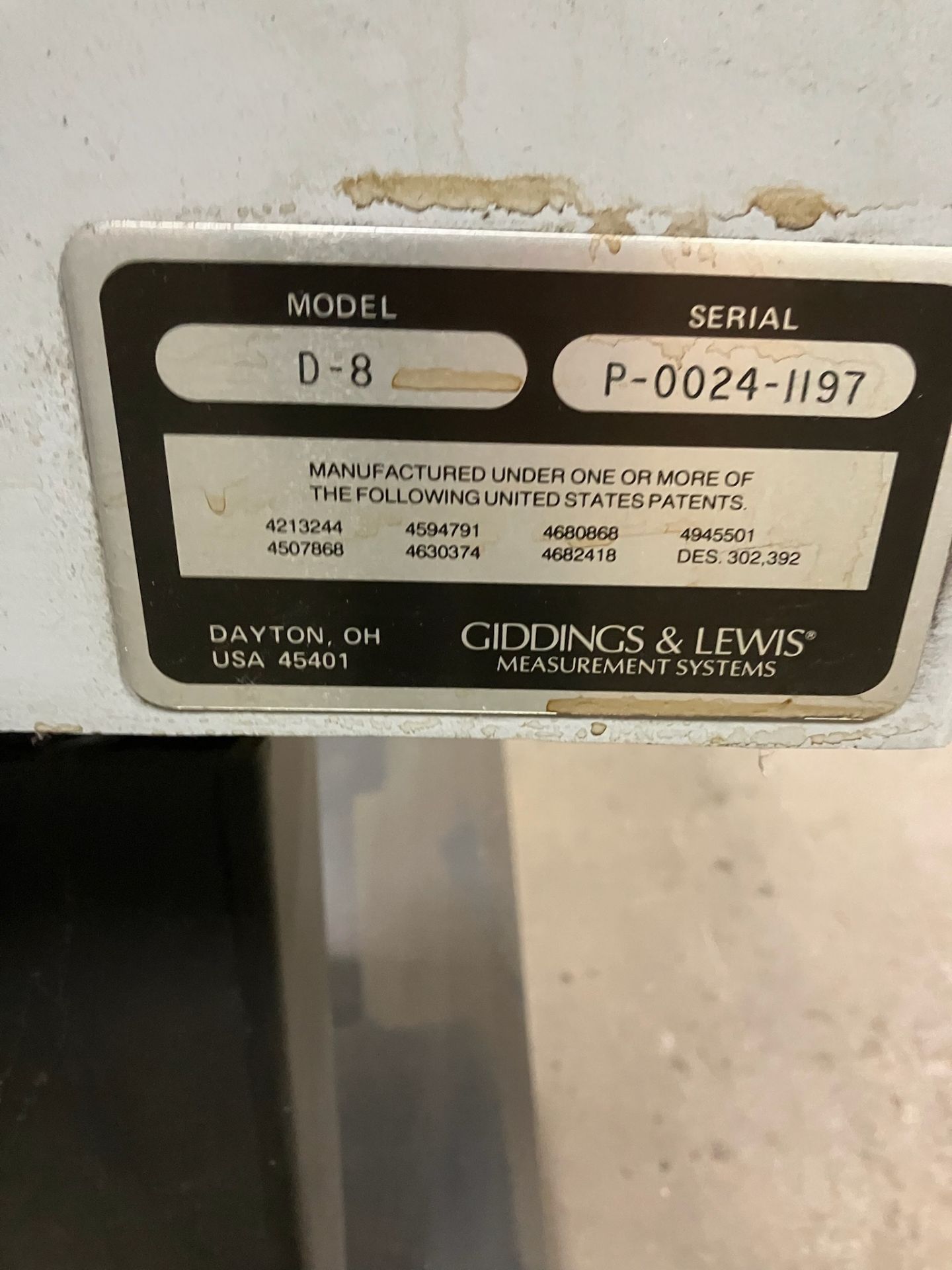 1997 GIDDINGS & LEWIS SHEFFIELD CORDAX DISCOVERY SERIES D-8 P-0024-1197 ...