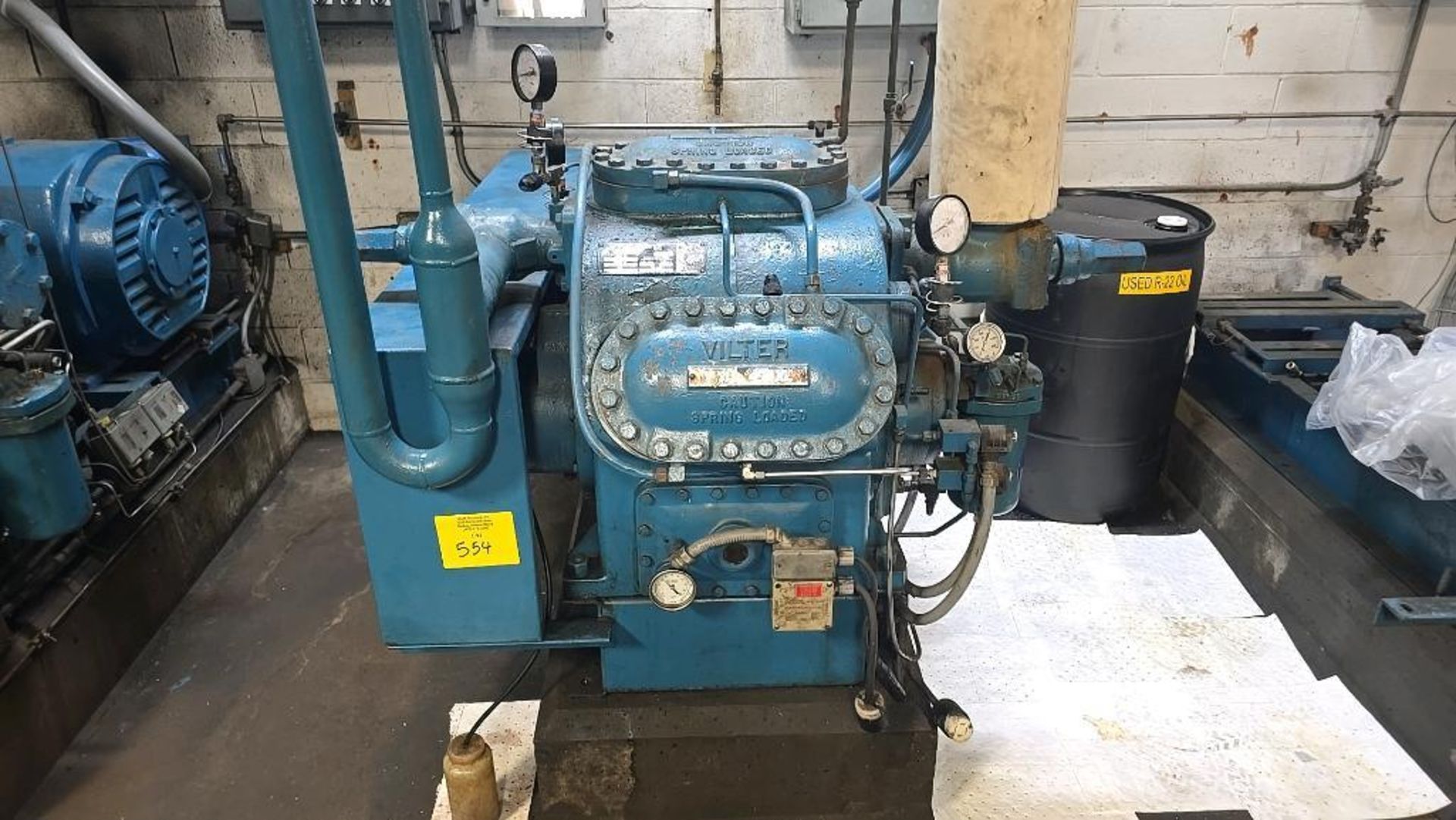 Vilter VMC 450XL Industrial Refrigeration Compressor, R-22, High-Side ...