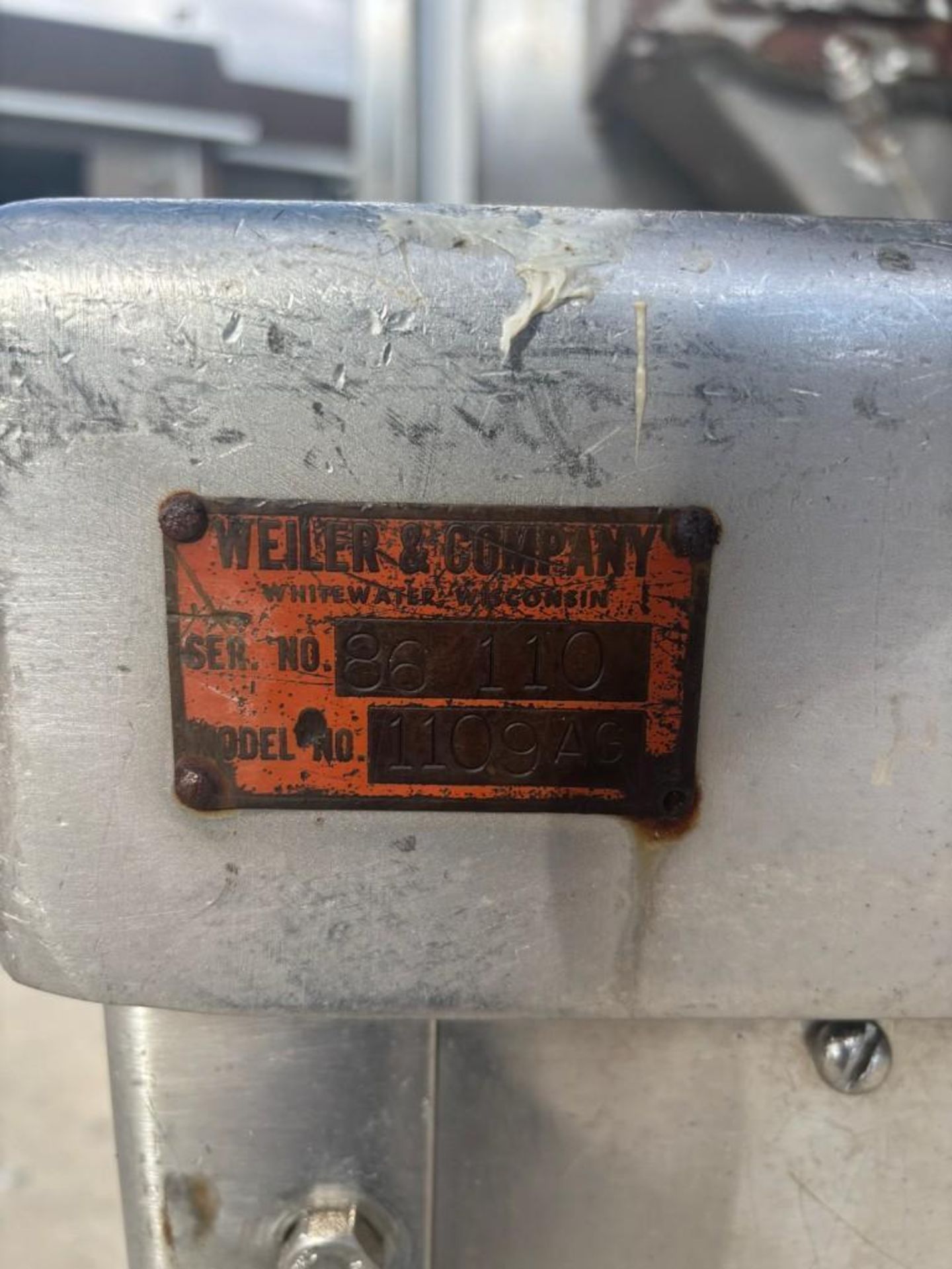 Weiler 1109 Agitated Grinder, Mdl. 1109 AG, Sn. 86 110, Gearbox: 1992 ...