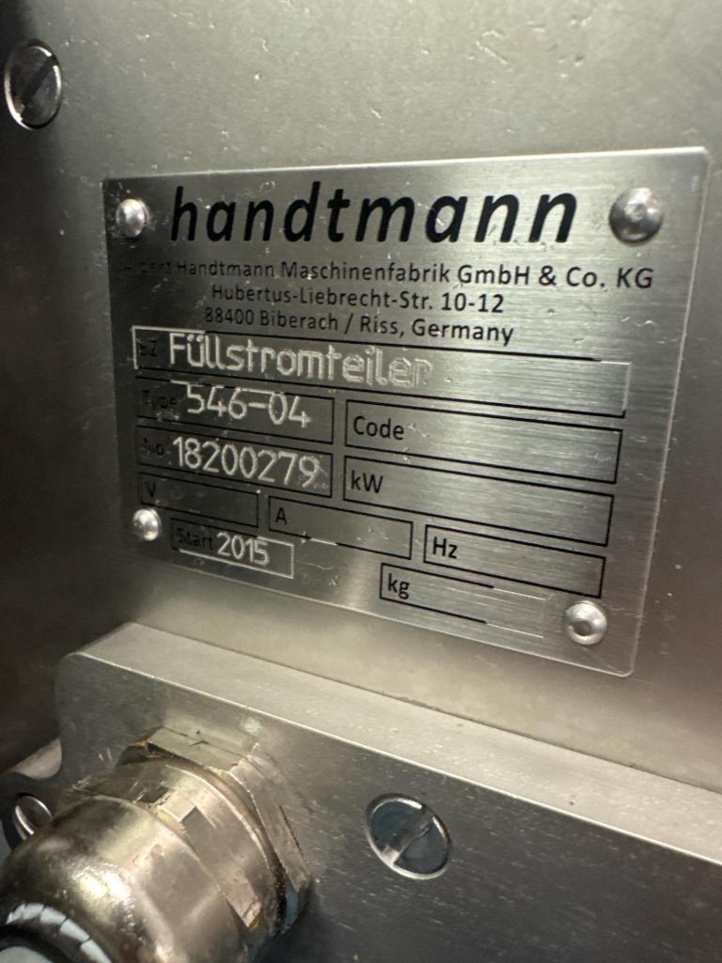 Handtmann RC 600 Kibble Former, SN 18200279, Year: 2015, 115V/1PH/60HZ ...