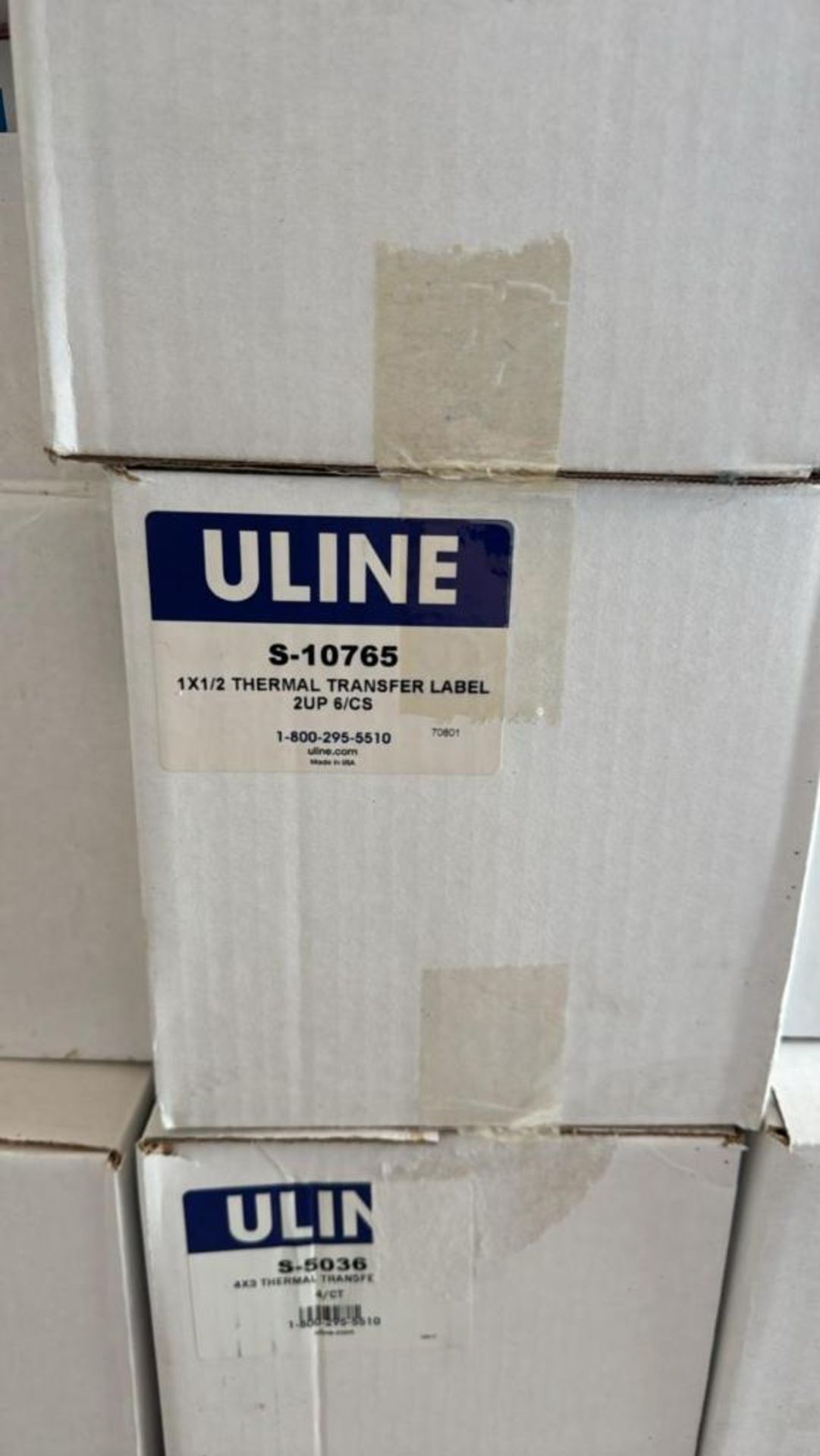 35 Uline Thermal Transfer Label Boxes For rigging and removal contact ...