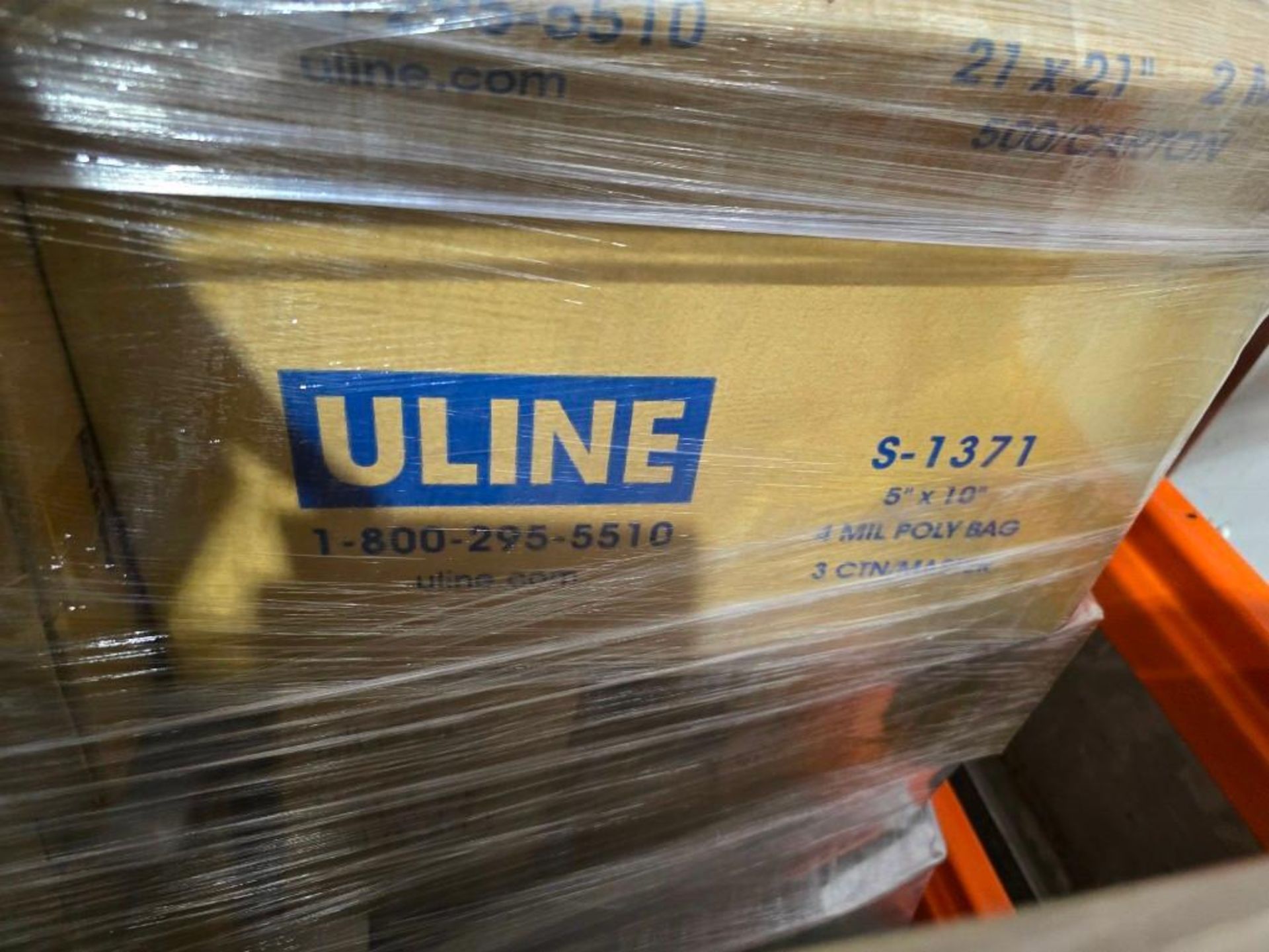 Pallet of U-Line Guseted Poly Bags. U-line S-3509 6" x 4" x 20" 2 Mil ...