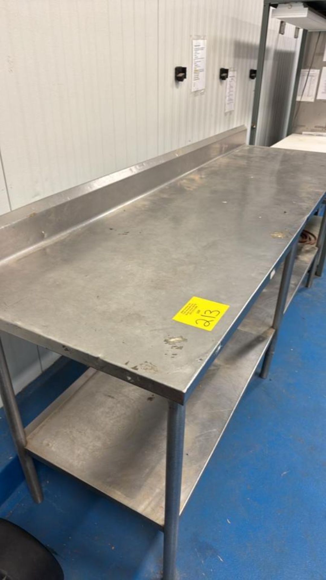 Stainless Steel Table with Bottom Shelf OD: 98" x 30" x 38" with 6 ...