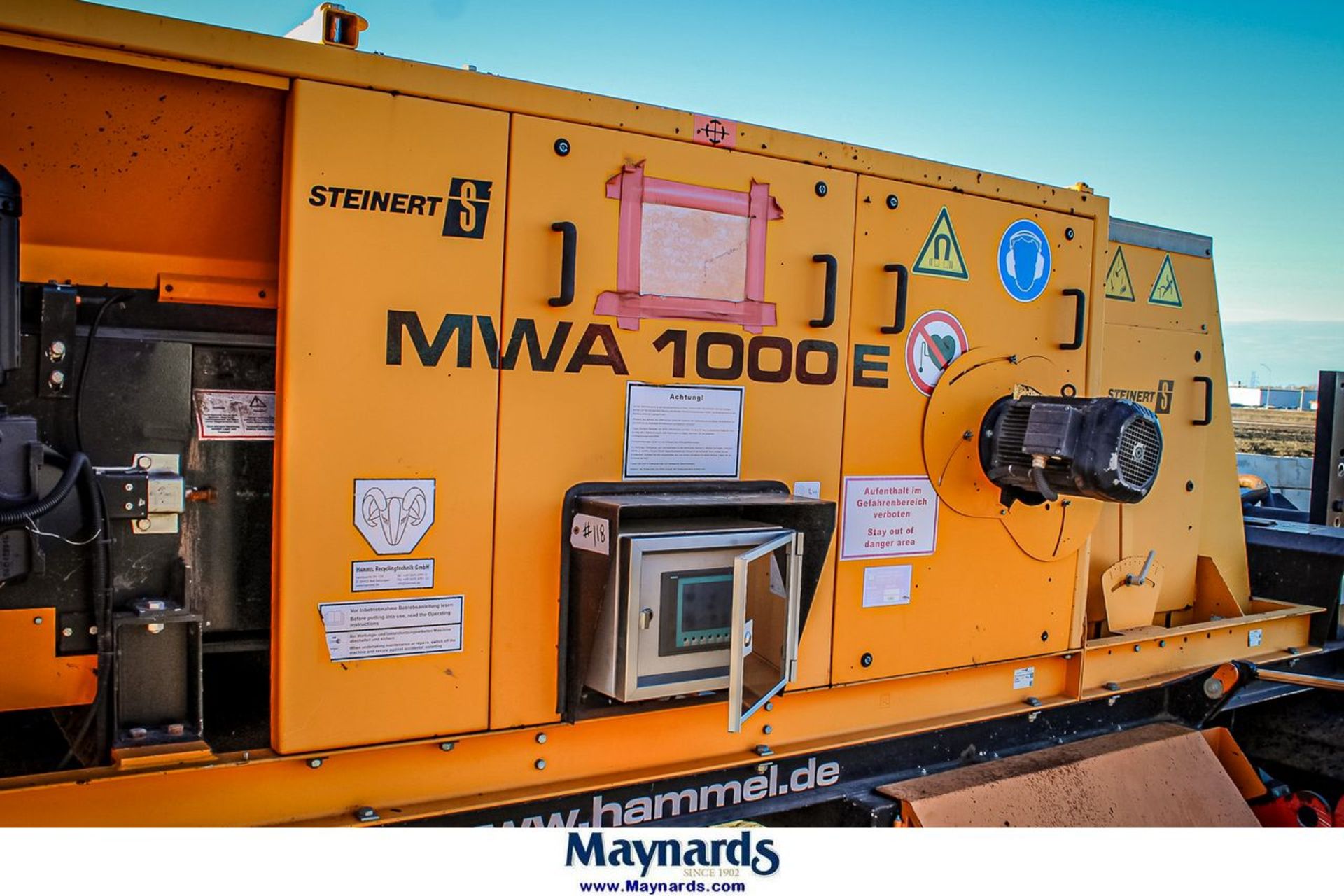 2016 HAMMEL MWA 1000 E OPTICAL SORTER WITH STEINERT, TYPE: NES 100 220 ...