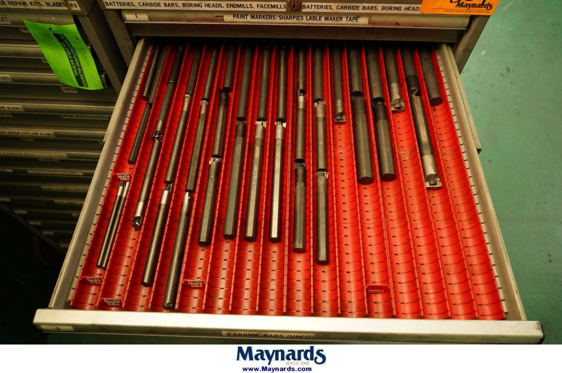 16 Drawer Lista Cabinet With Carbide Tooling Bars, End Mills ...