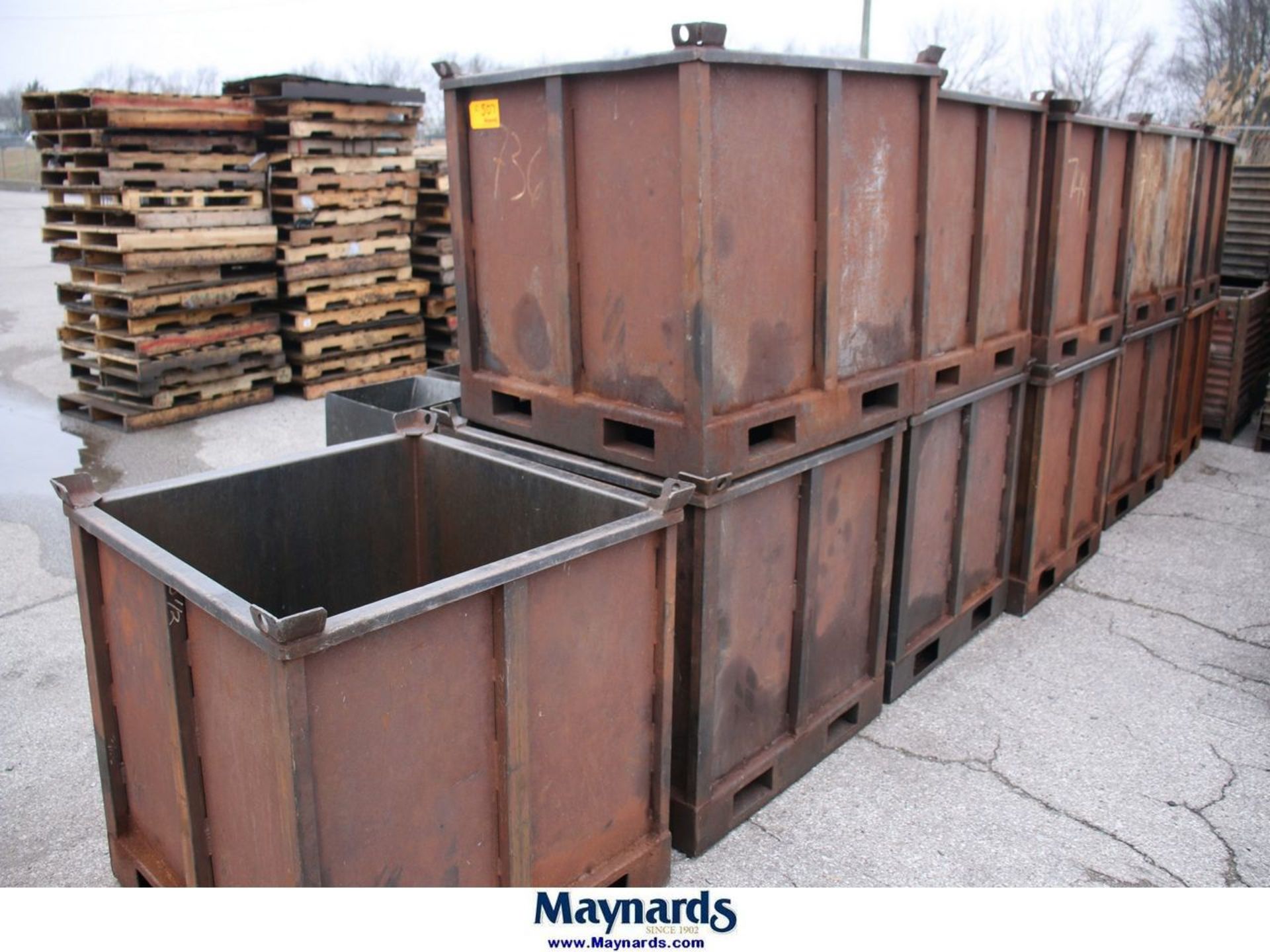{ Group of lots: 506, 507 } Lot of Assorted Size Steel Bins Mix of 48 ...