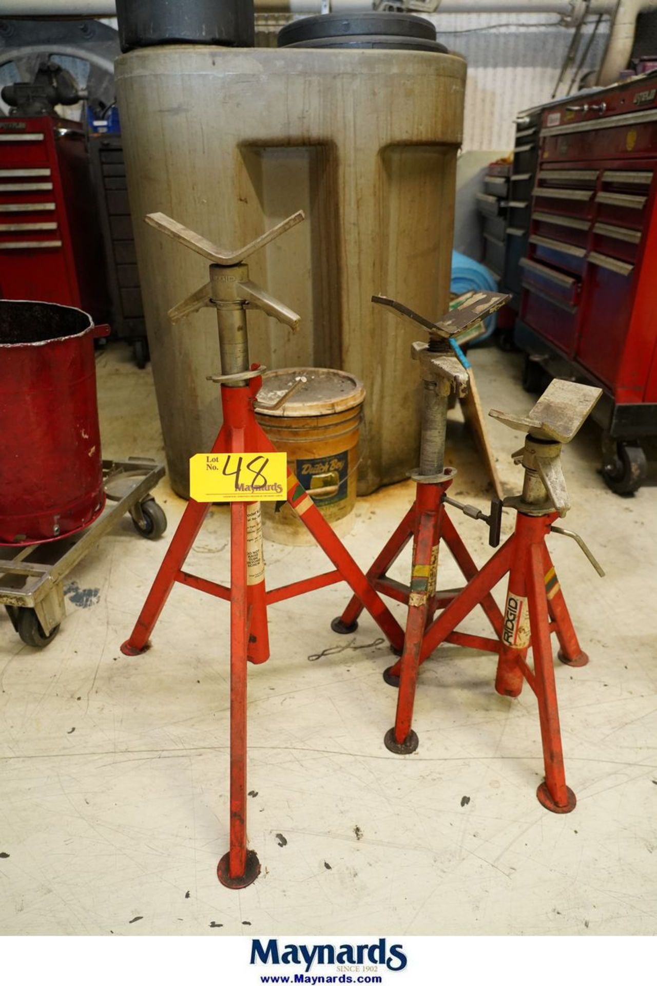 (3) Ridgid Pipe Jack V Stands