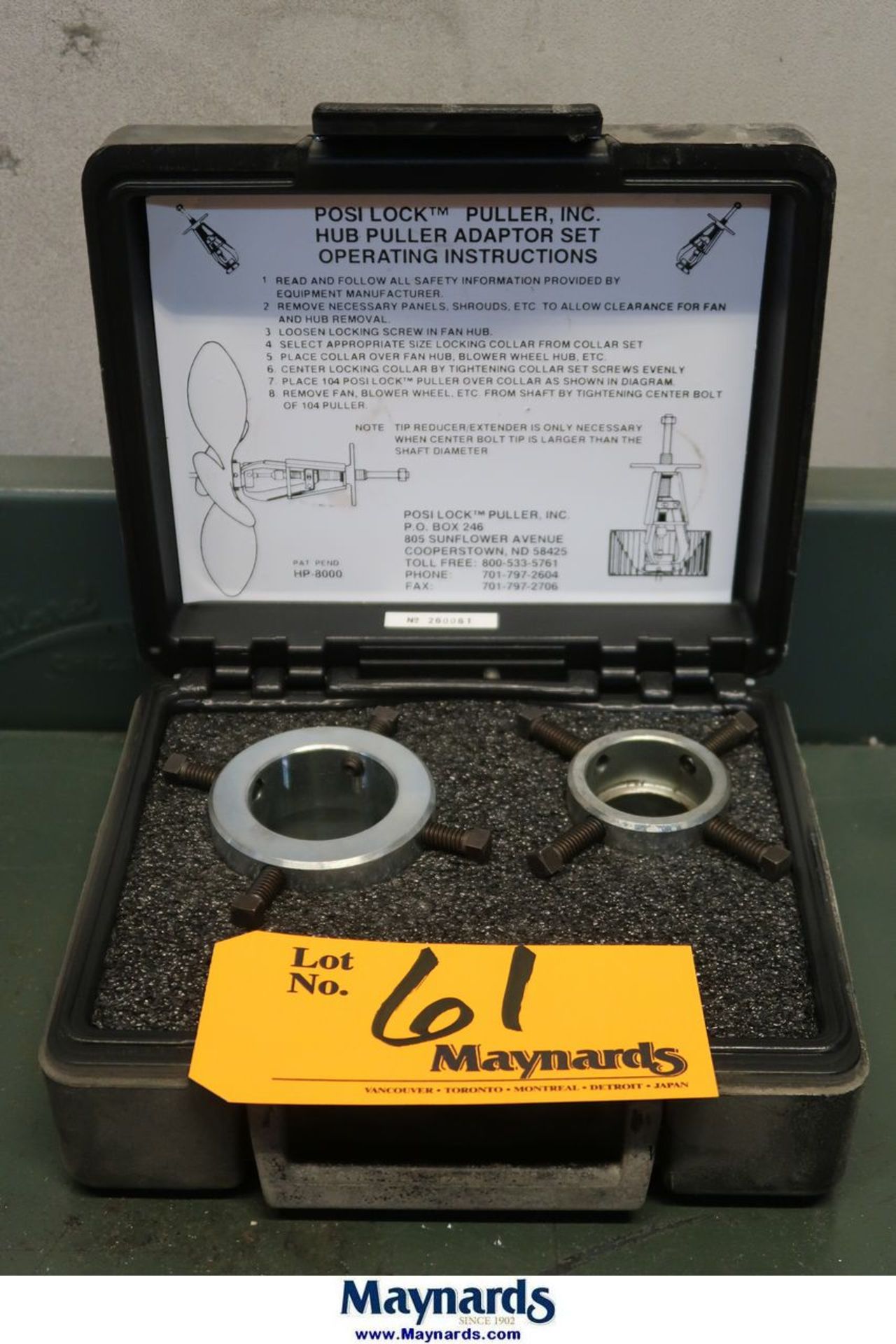 { Group of lots: 61, 62, 63 } Posi-Lock HP-8000 Hub Puller Adapter Set ...