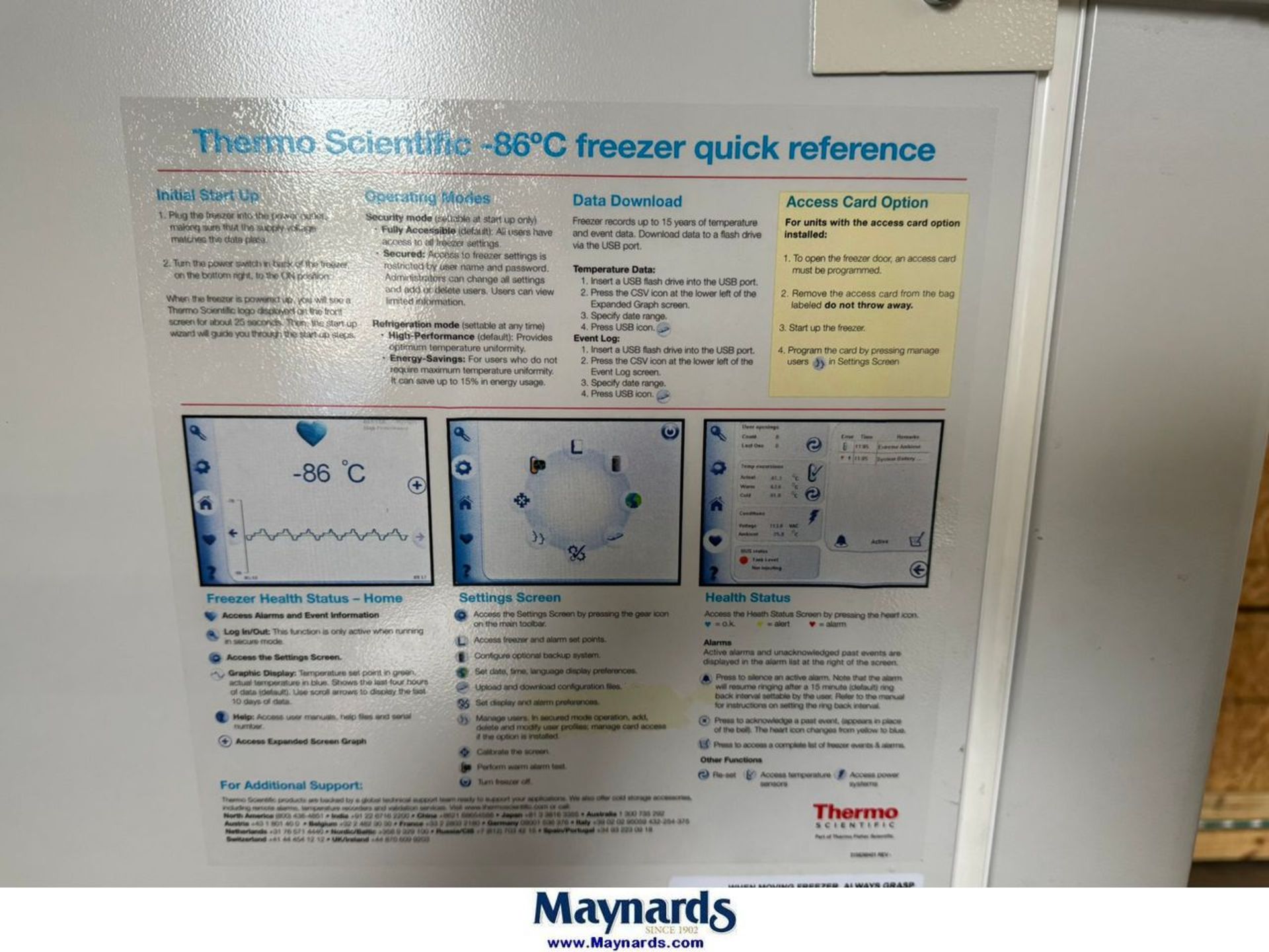 Thermo Fisher Scientific TSU600A Ultra-Low -86øC Temperature Freezer ...