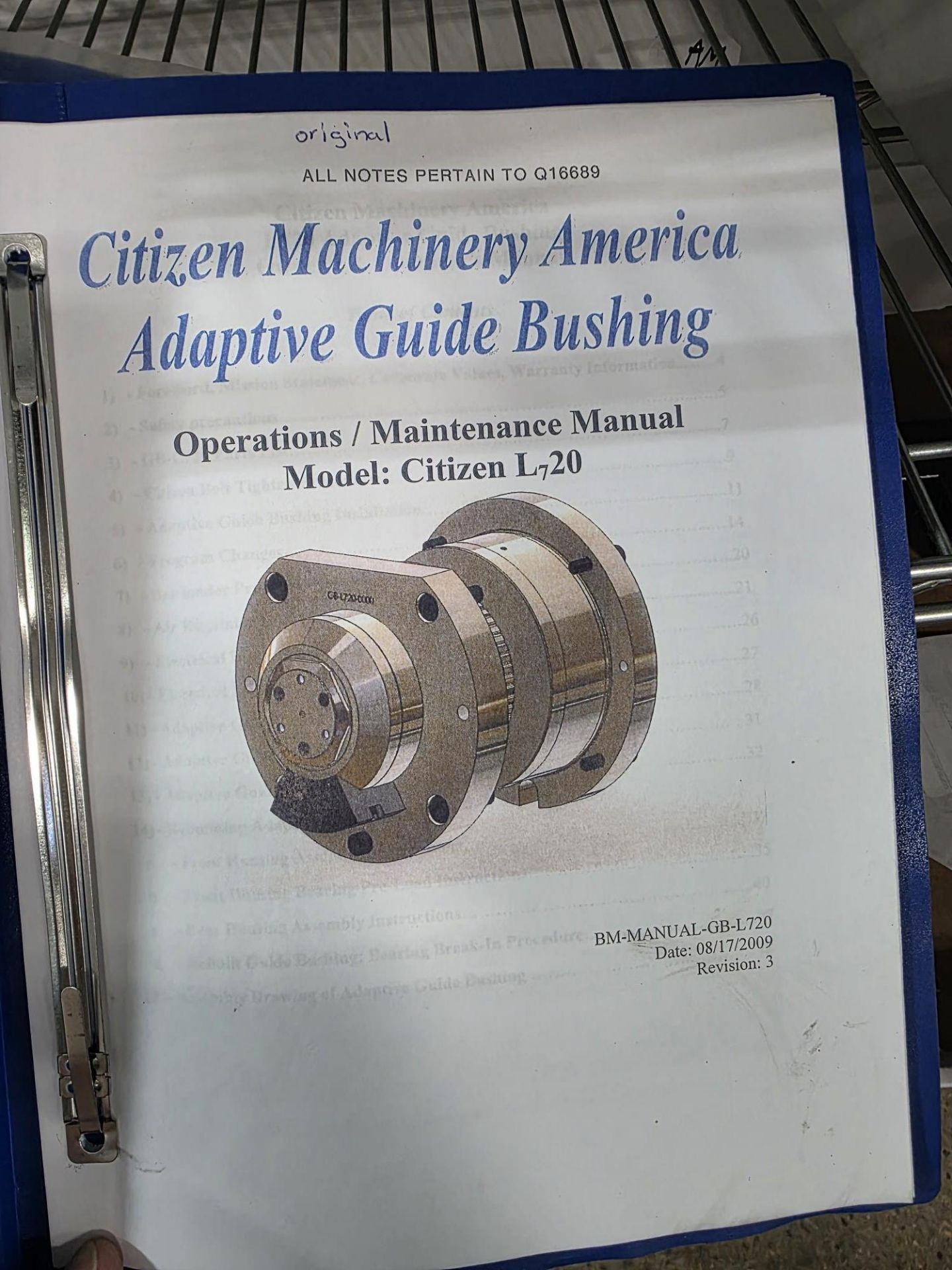 CITIZEN L(7)20 ADAPTIVE GUIDE BUSHING AND (1) ADAPTIVE GUIDE ...