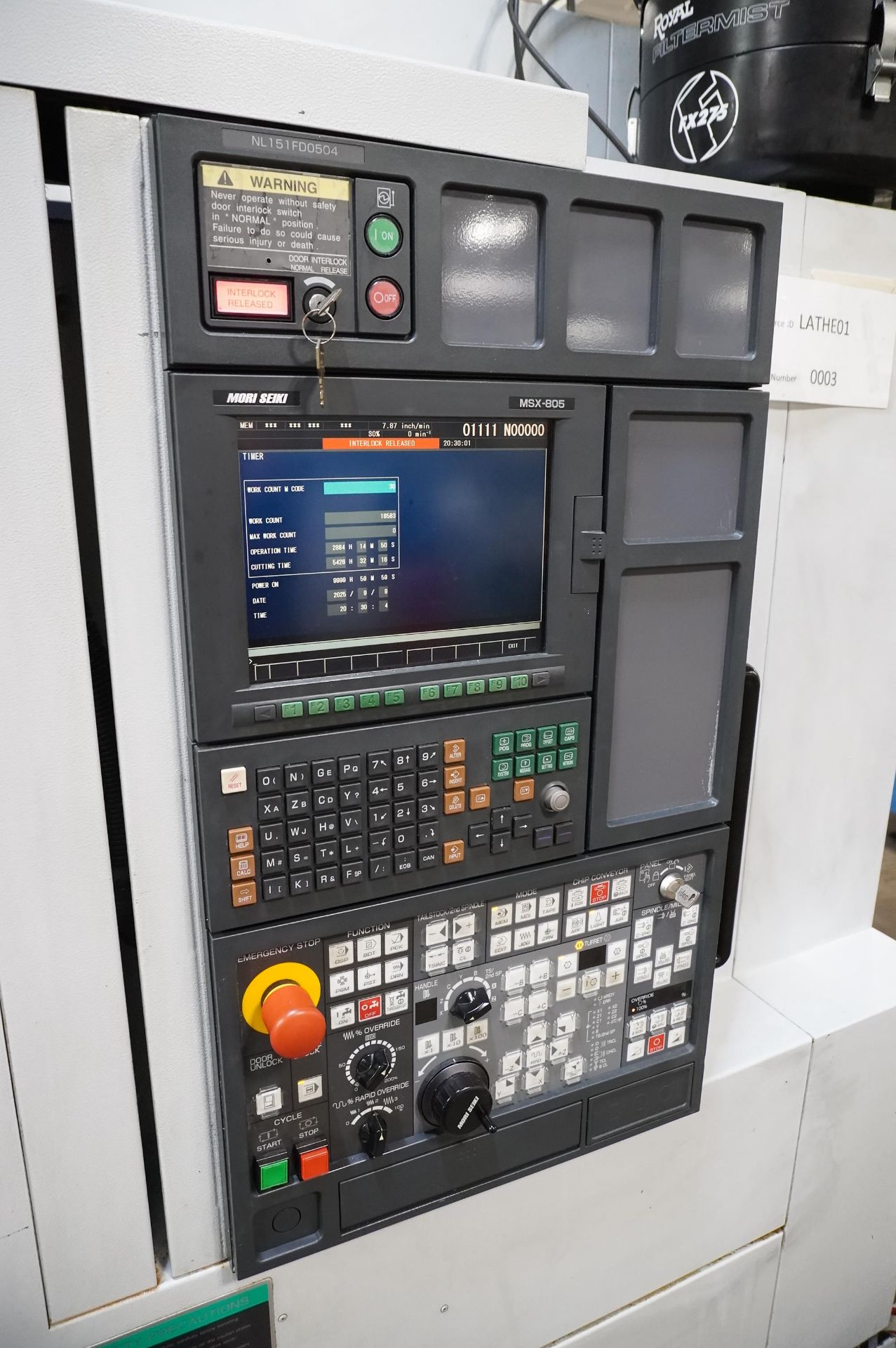 2006 MORI SEIKI NL1500/500 CNC TURNING CENTER, ATS 750A-G05 5C COLLET ...