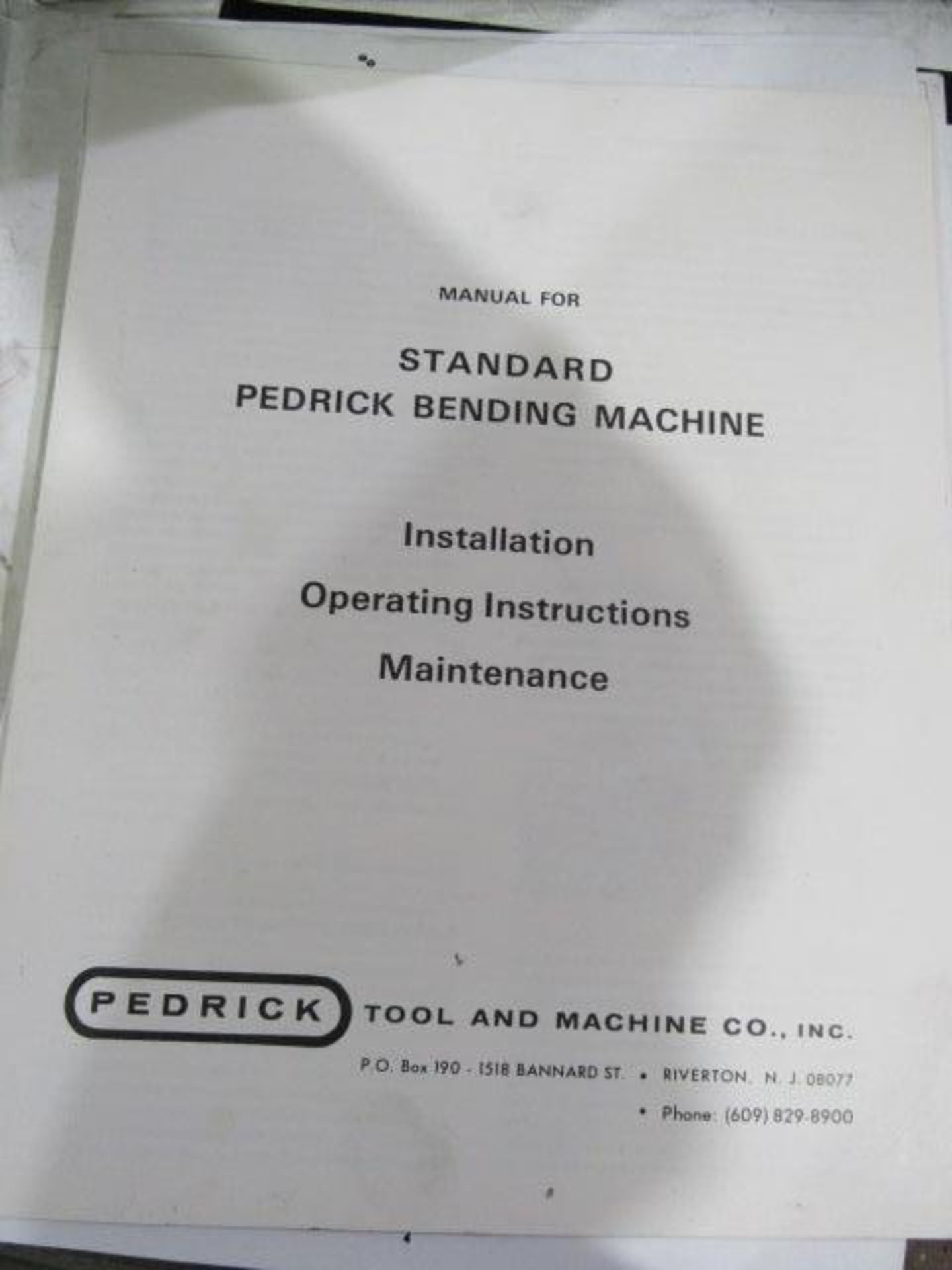 Pedrick Model A-7 Motorized Rotary Bender w/ PB Control, S/N 9399