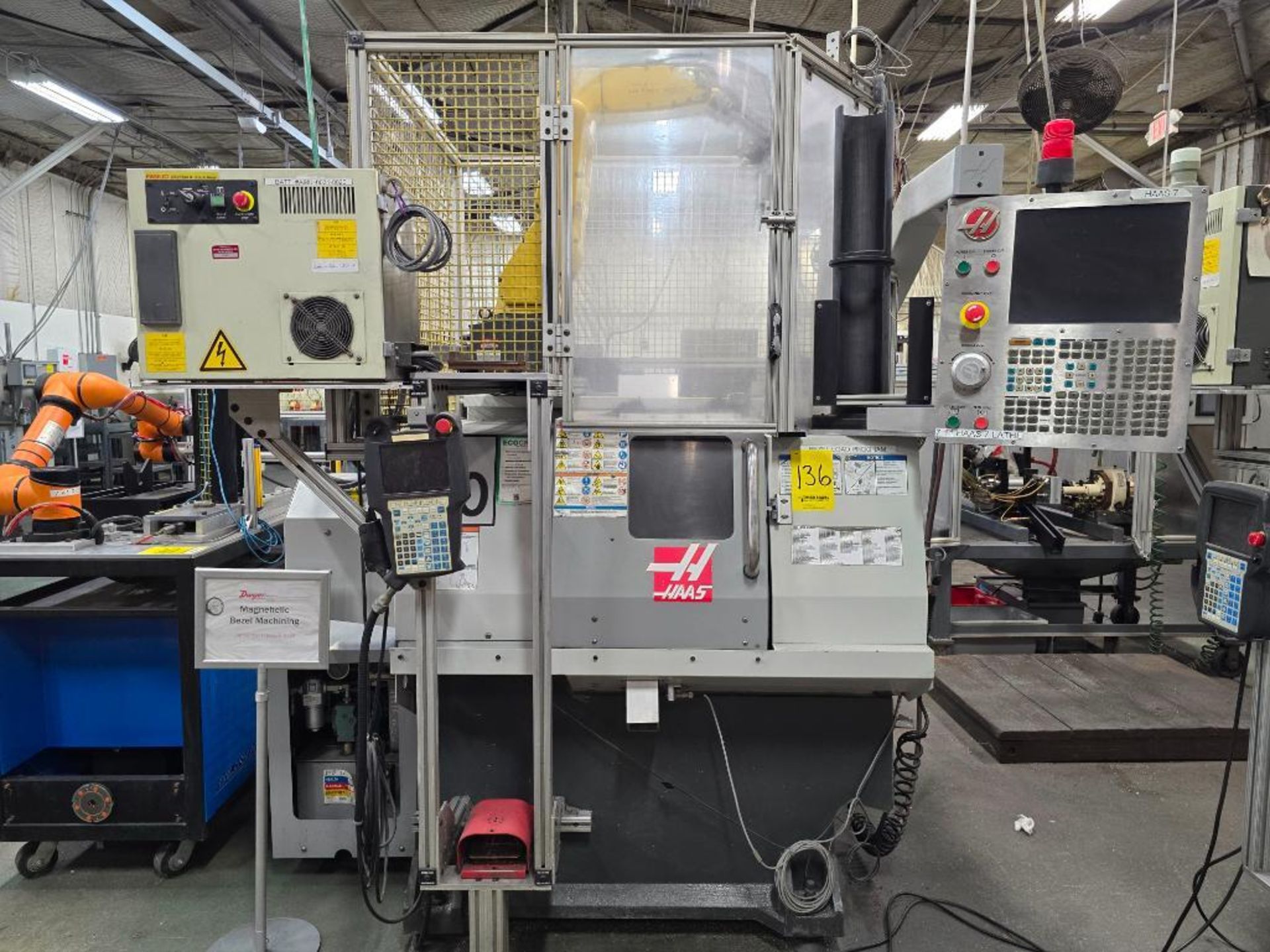 2010 Haas GT-10 Horizontal CNC Lathe w/ Fanuc LR Mate 200iC Robot Arm ...