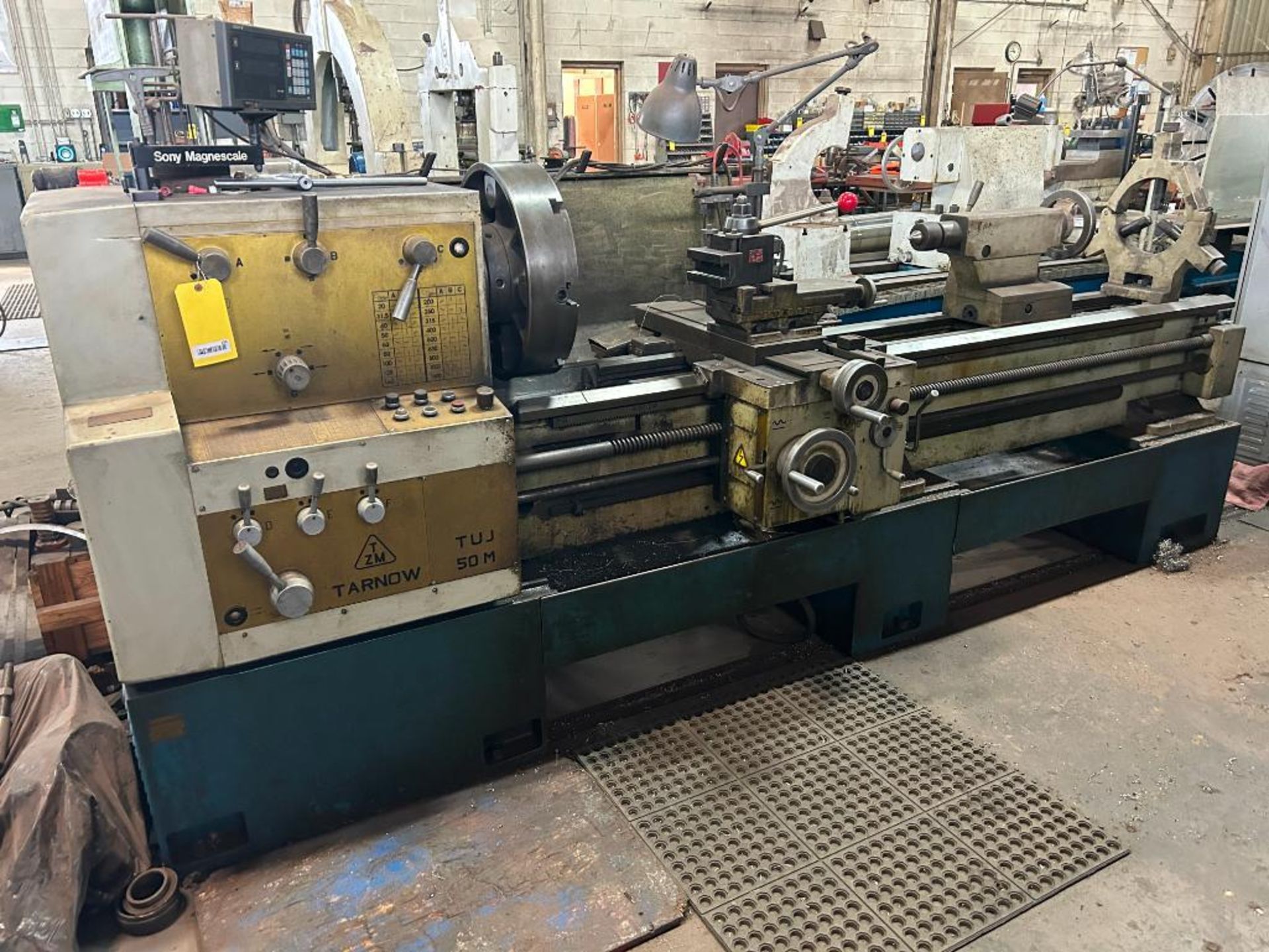 Tarnow Engine Lathe, Model TUJ 50 M, 19-1/2" 4- Jaw Chuck, Thru-Spindle ...