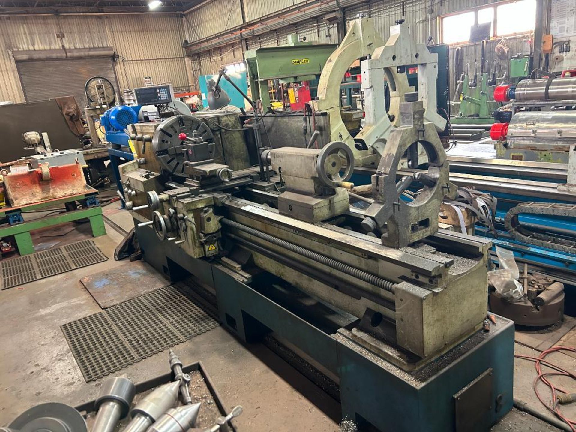 Tarnow Engine Lathe, Model TUJ 50 M, 19-1/2" 4- Jaw Chuck, Thru-Spindle ...