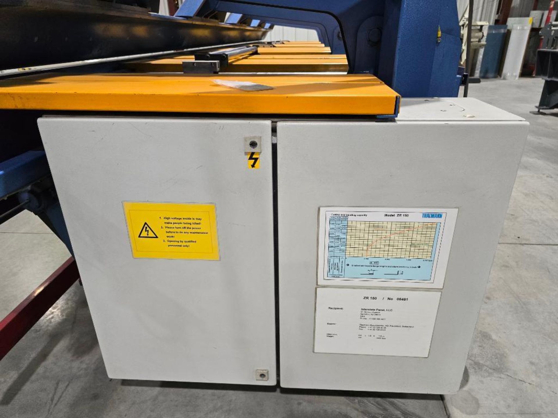 2007 Thalmann CNC Cutting/Bending Brake, Model ZR-150, S/N 08481, 14-20 ...