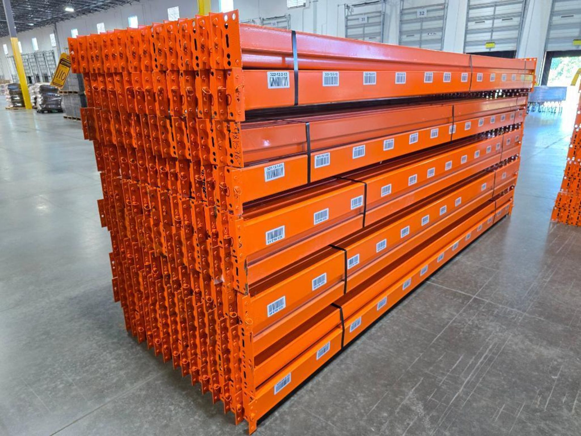 { Choice of lots: 110, 111, 112 (P) } (140x) Teardrop Pallet Rack Step ...