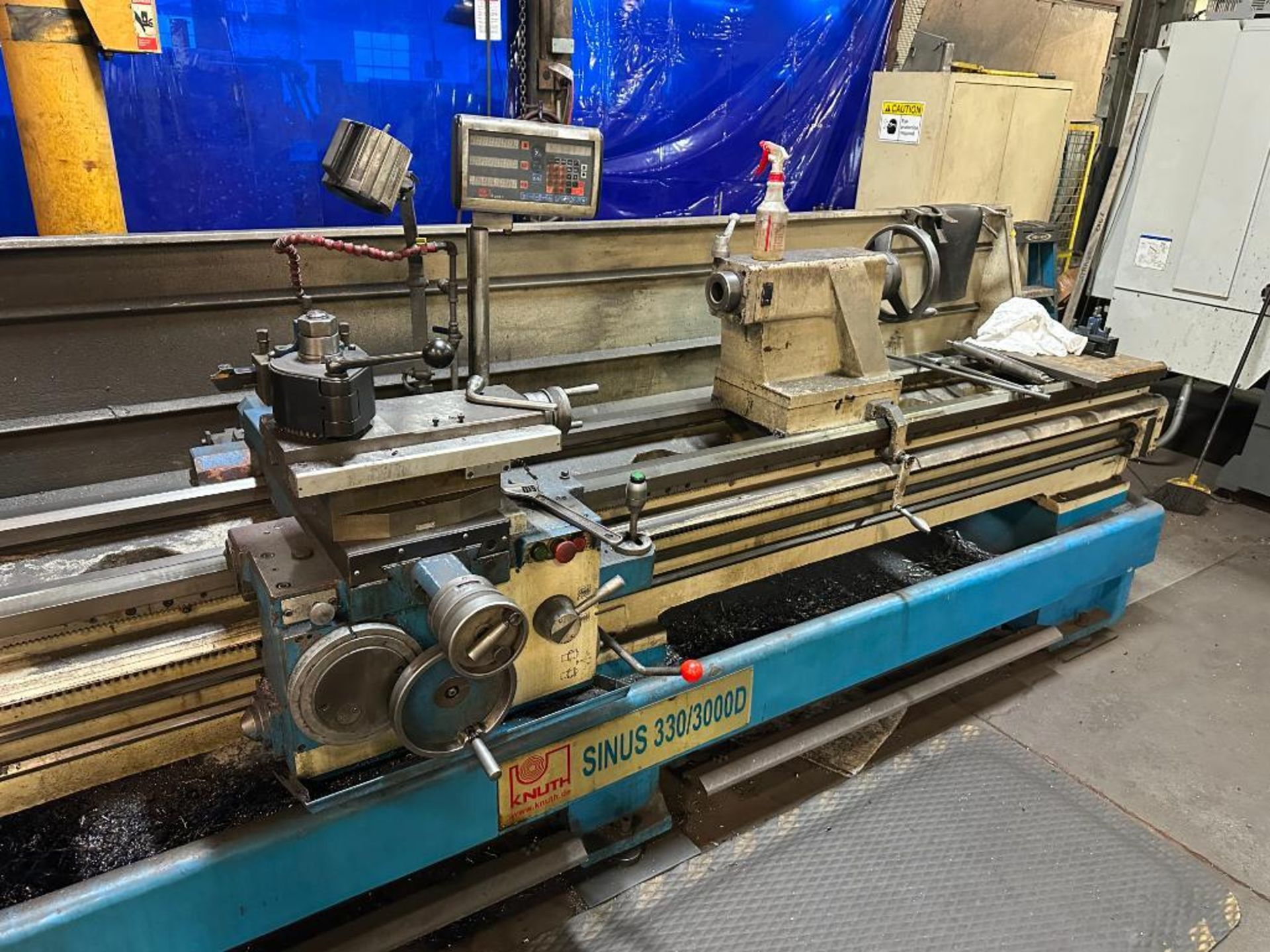 2016 Knuth Sinus 330/3000D Lathe, S/N 4064, 12' Bed, 15-1/2" 3-Jaw ...