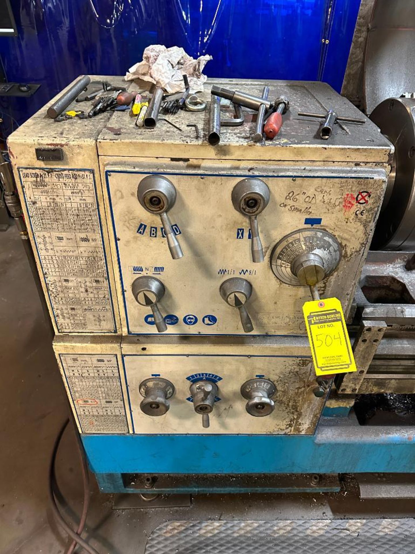 2016 Knuth Sinus 330/3000D Lathe, S/N 4064, 12' Bed, 15-1/2" 3-Jaw ...