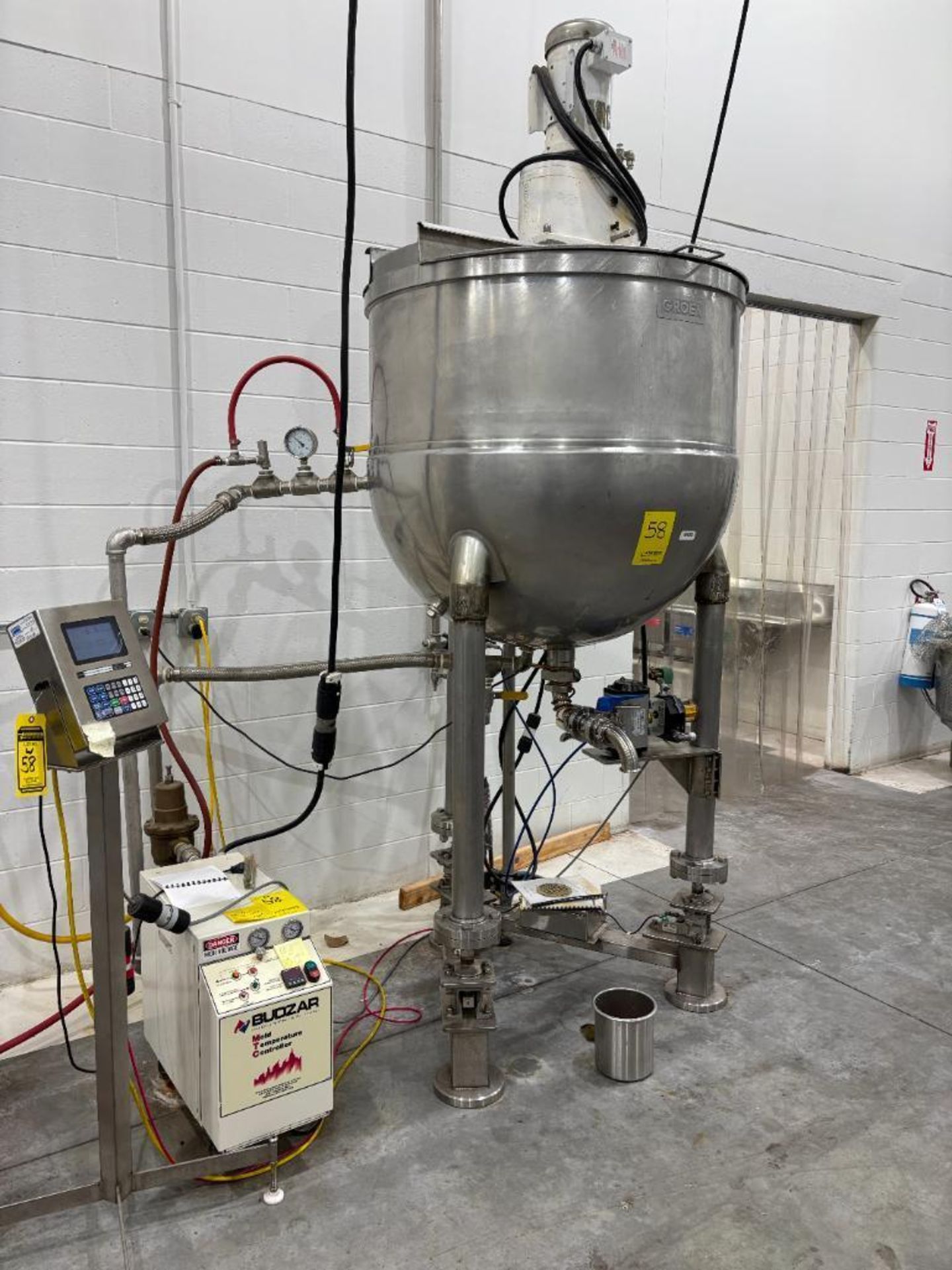 Groen Heated Syrup Mixer w/ Budzar Temperature Control, 40" Dia. Drum