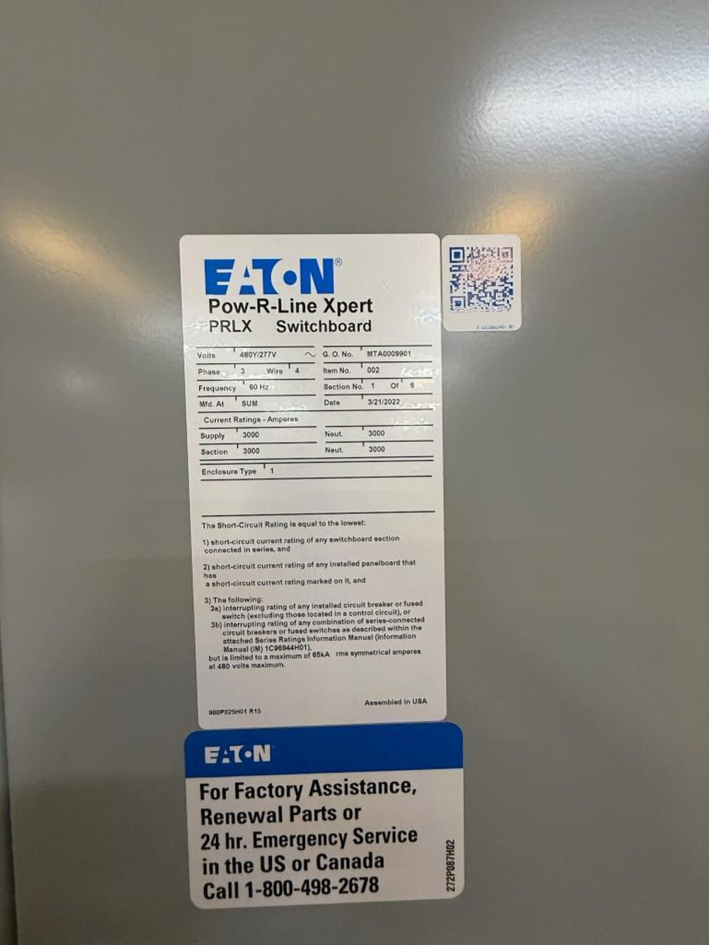 (NCE) Eaton Pow-R-Line Xpert PRLX Switchboard (Whole Section 4 Pieces ...