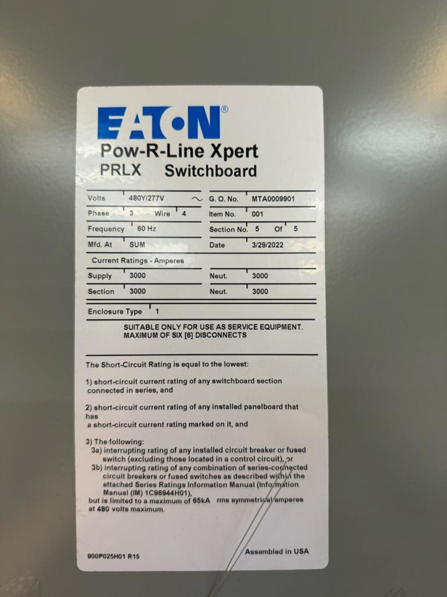 (NCE) Eaton Pow-R-Line Xpert PRLX Switchboard (Whole Section 4 Pieces ...