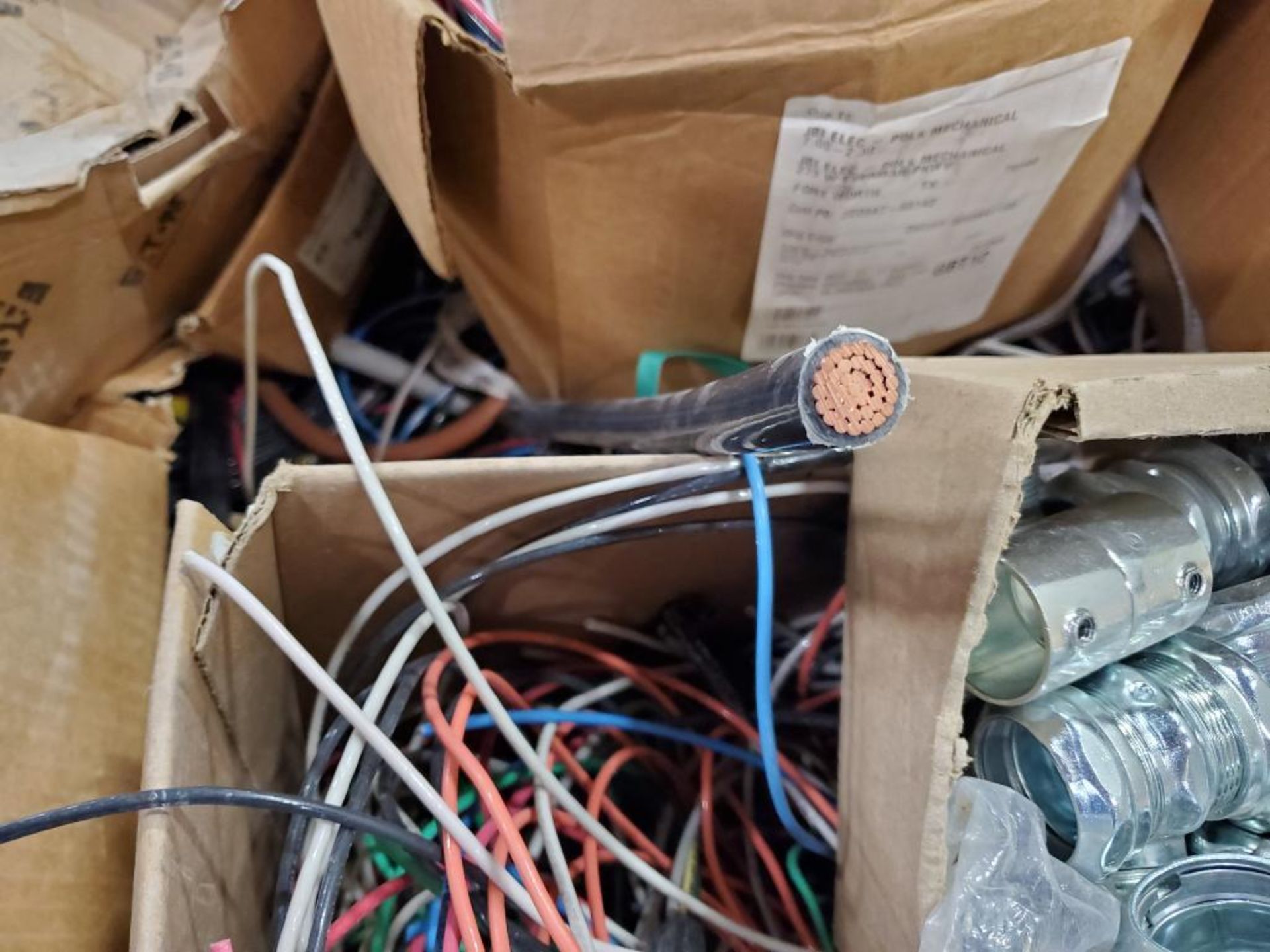 Large Crate of Misc. Electrical Supplies: Conduit, Brackets, Hardware ...