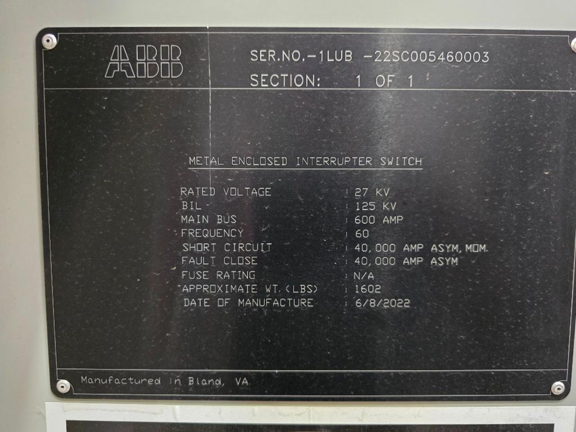 { Choice of lots: 170, 171 } ABB Metal Enclosed Interrupter Switch ...