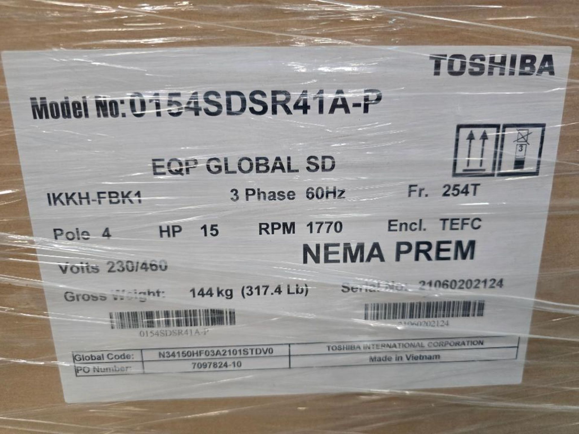 { Choice of lots: 117 (P) } (4x) Toshiba 15-HP Polyphase AC Induction ...