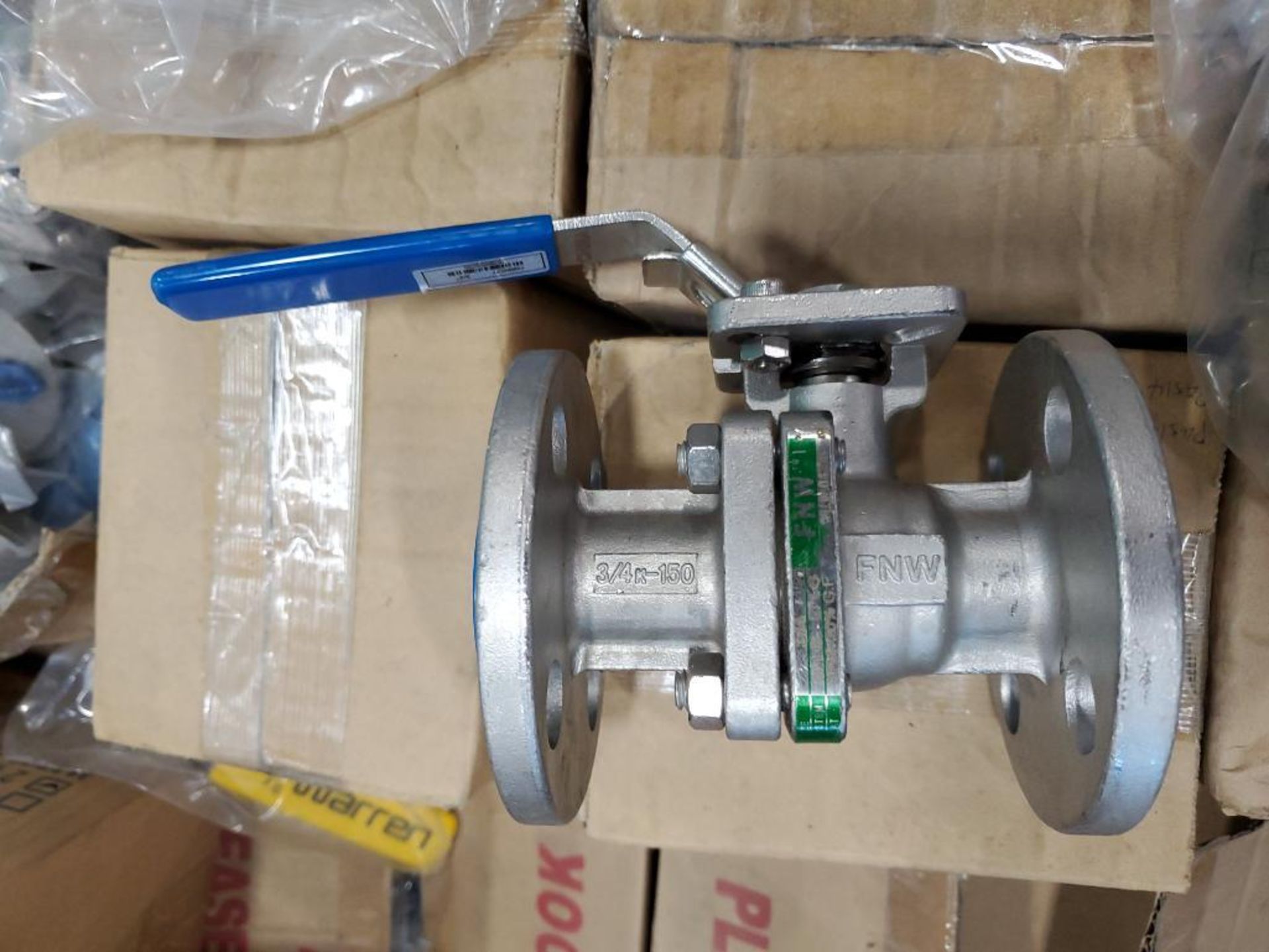 Pallet of Warren 1" Flanged Ball Valves & Handles, CWP-275 PSIG ($25 ...