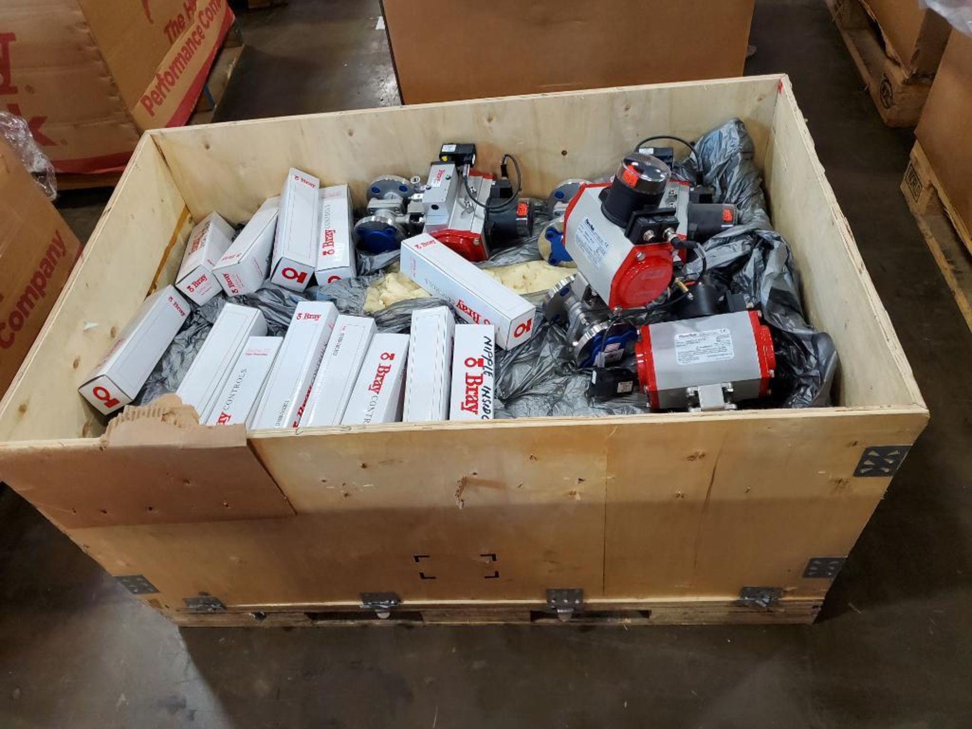(10x) Flow-Tek 1" Ball Valves w/ Bray Automator Pneumatic Actuators ...