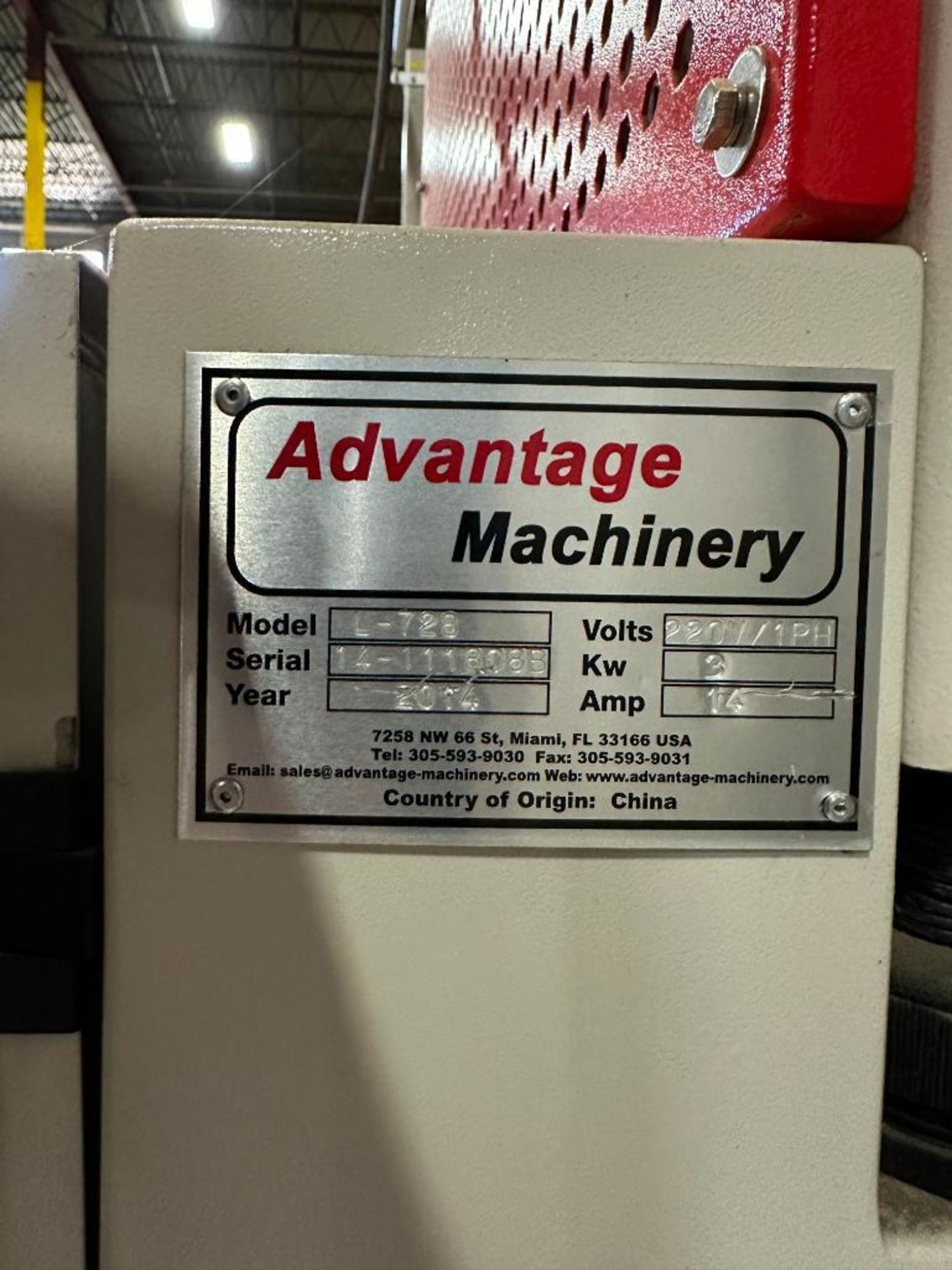2014 Advantage Machinery Bar Sealer, Model L-728, 220V, Single-Phase, w ...