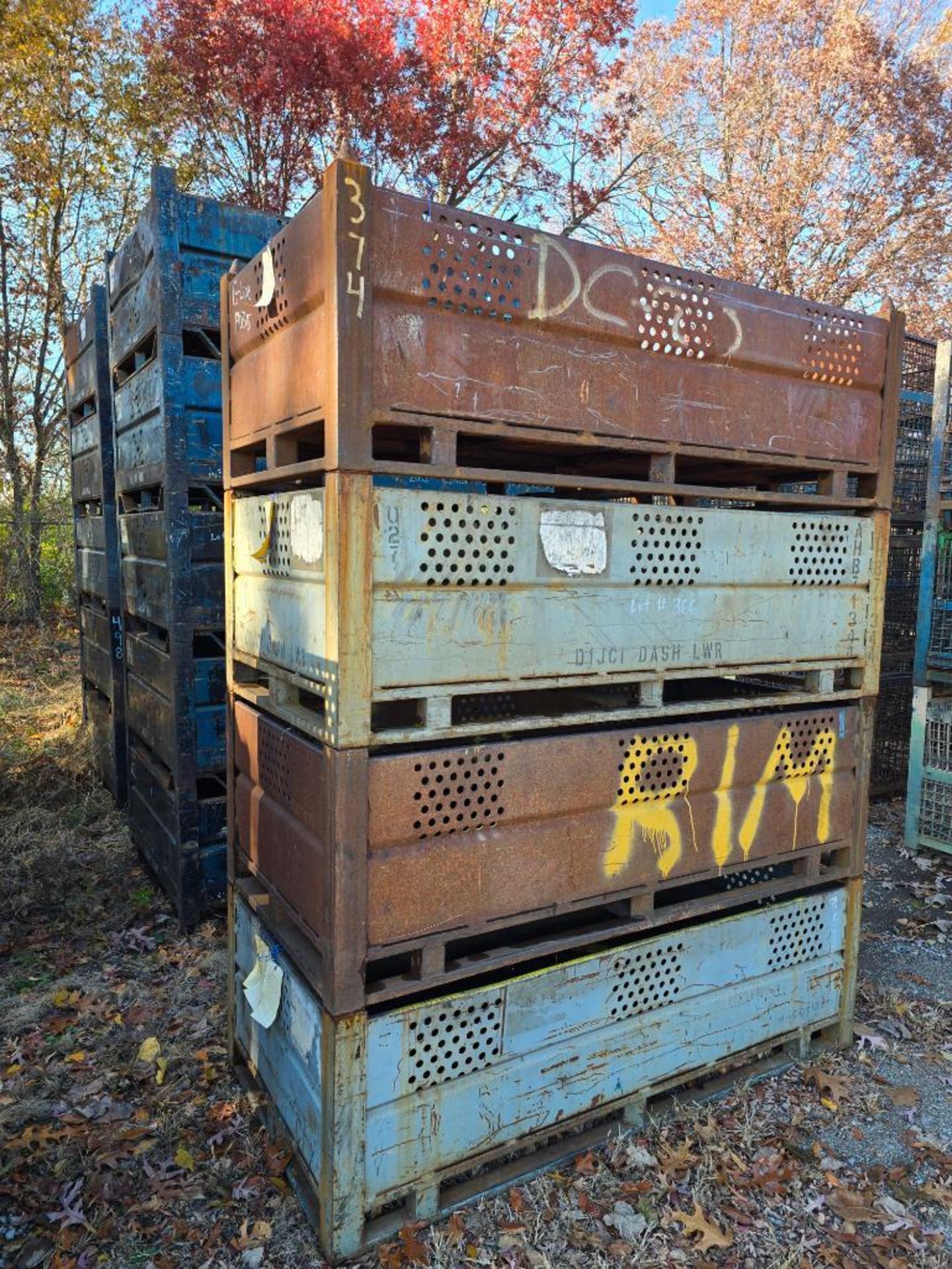 (25) Stackable Steel Parts Bins, 72" W x 42"/48" D x 23-1/2" T
