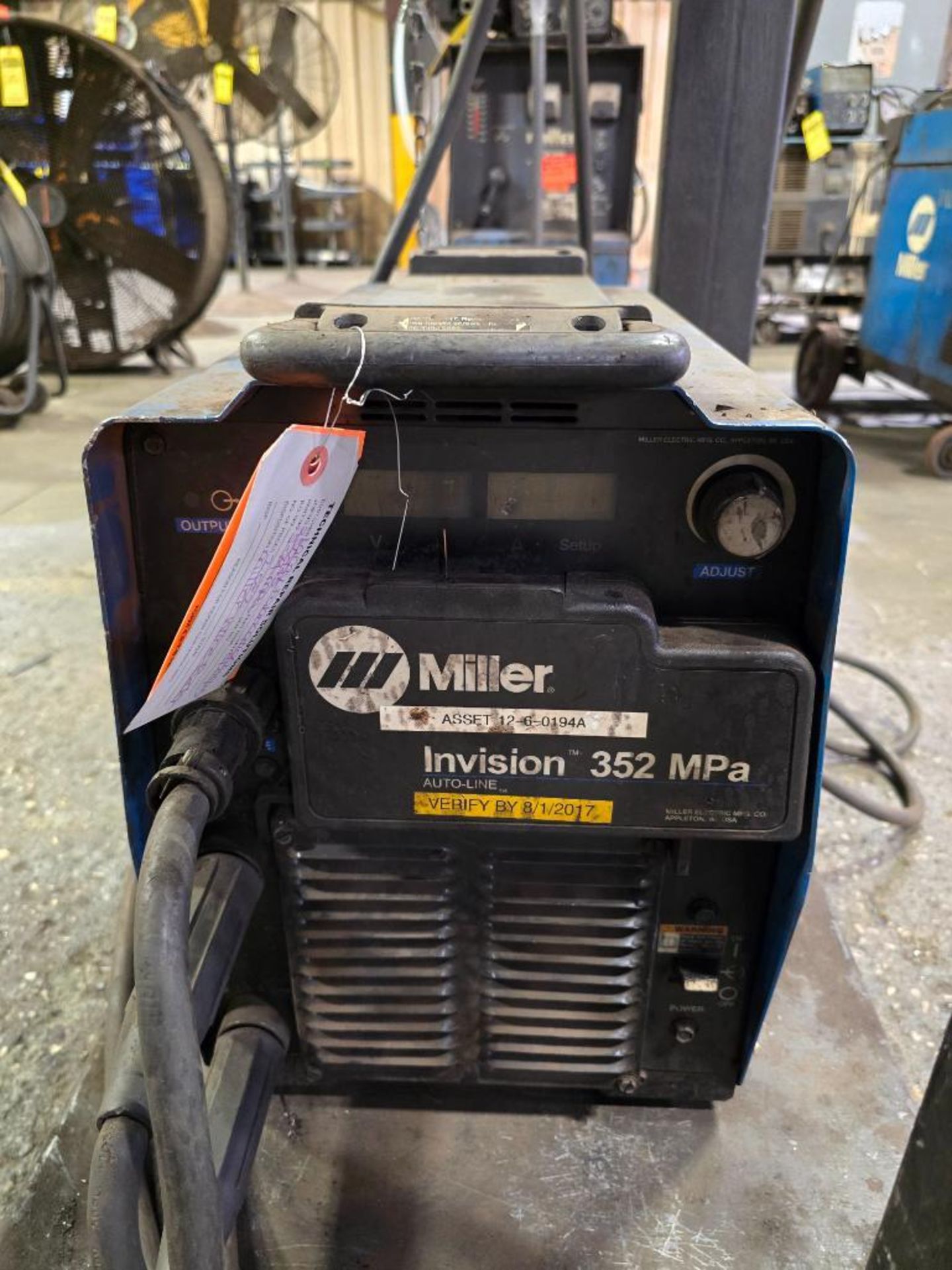 Miller Invision 352 MPa Welder w/ S-74 MPA Plus Wire Feeder on Bottle Cart