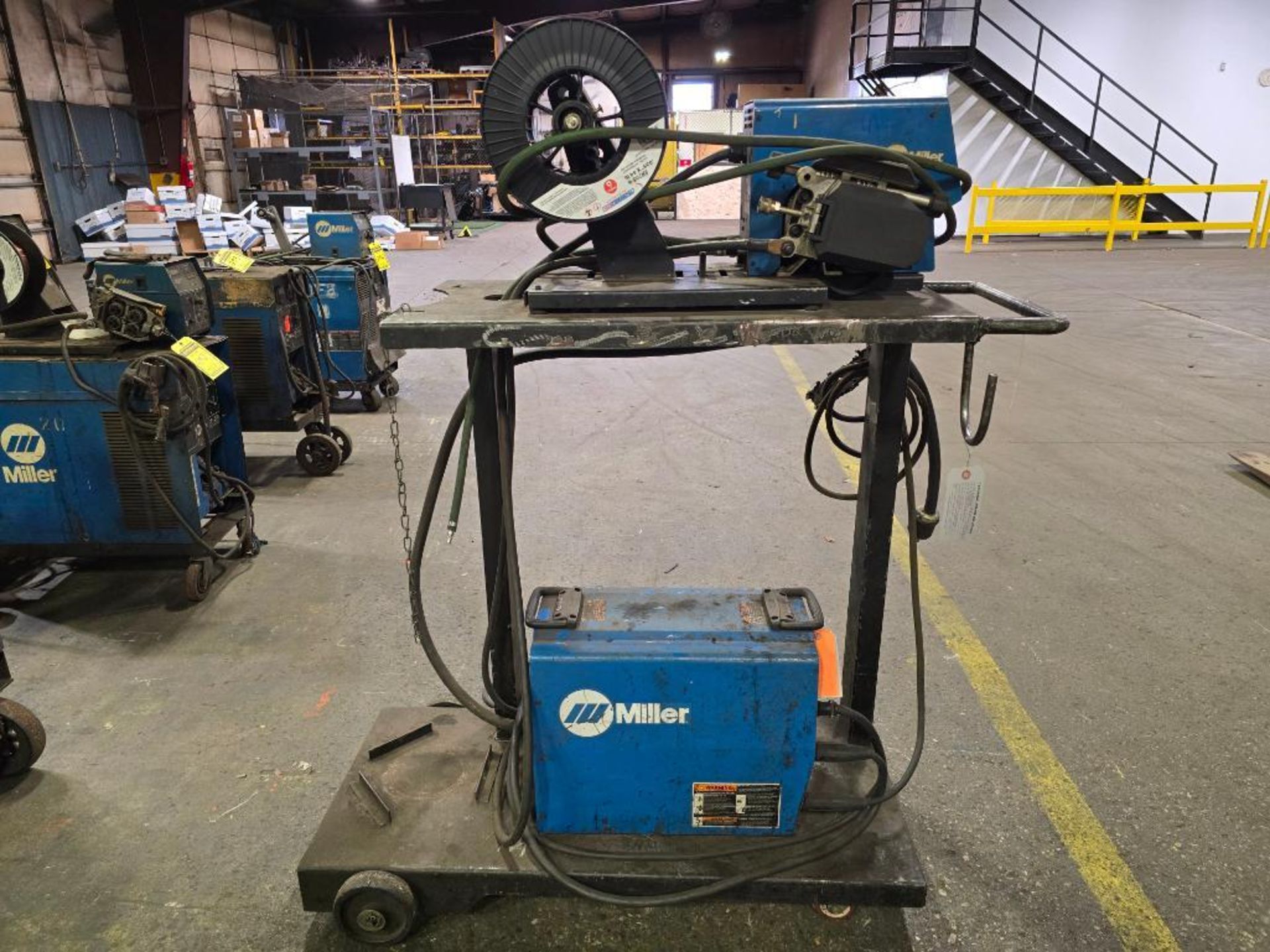 Miller Invision 352 MPa Welder w/ S-74 MPA Plus Wire Feeder on Bottle Cart