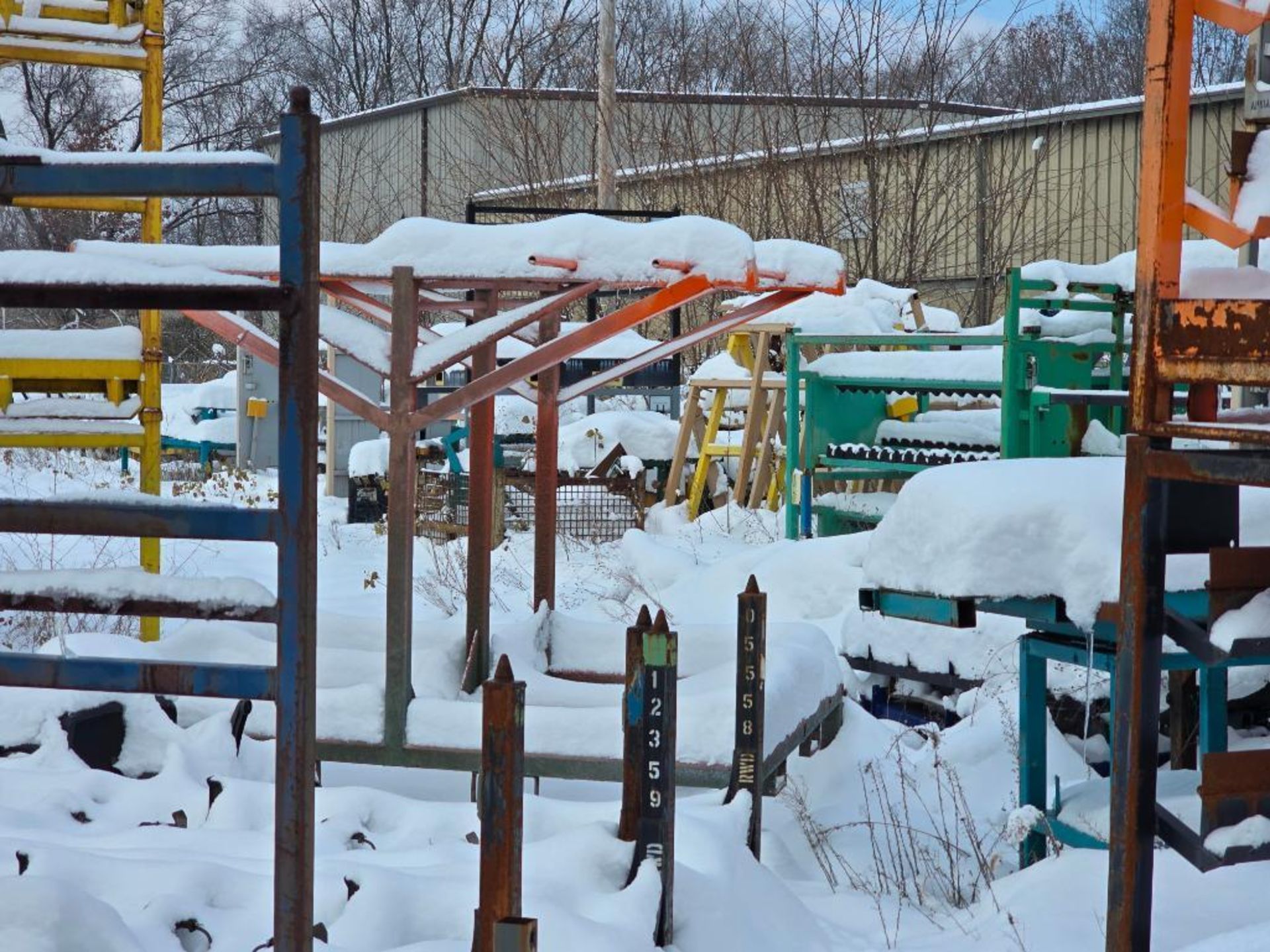 Very Large Lot of Steel Fixture Tables, Cantilever Racks, Parts Hanging ...