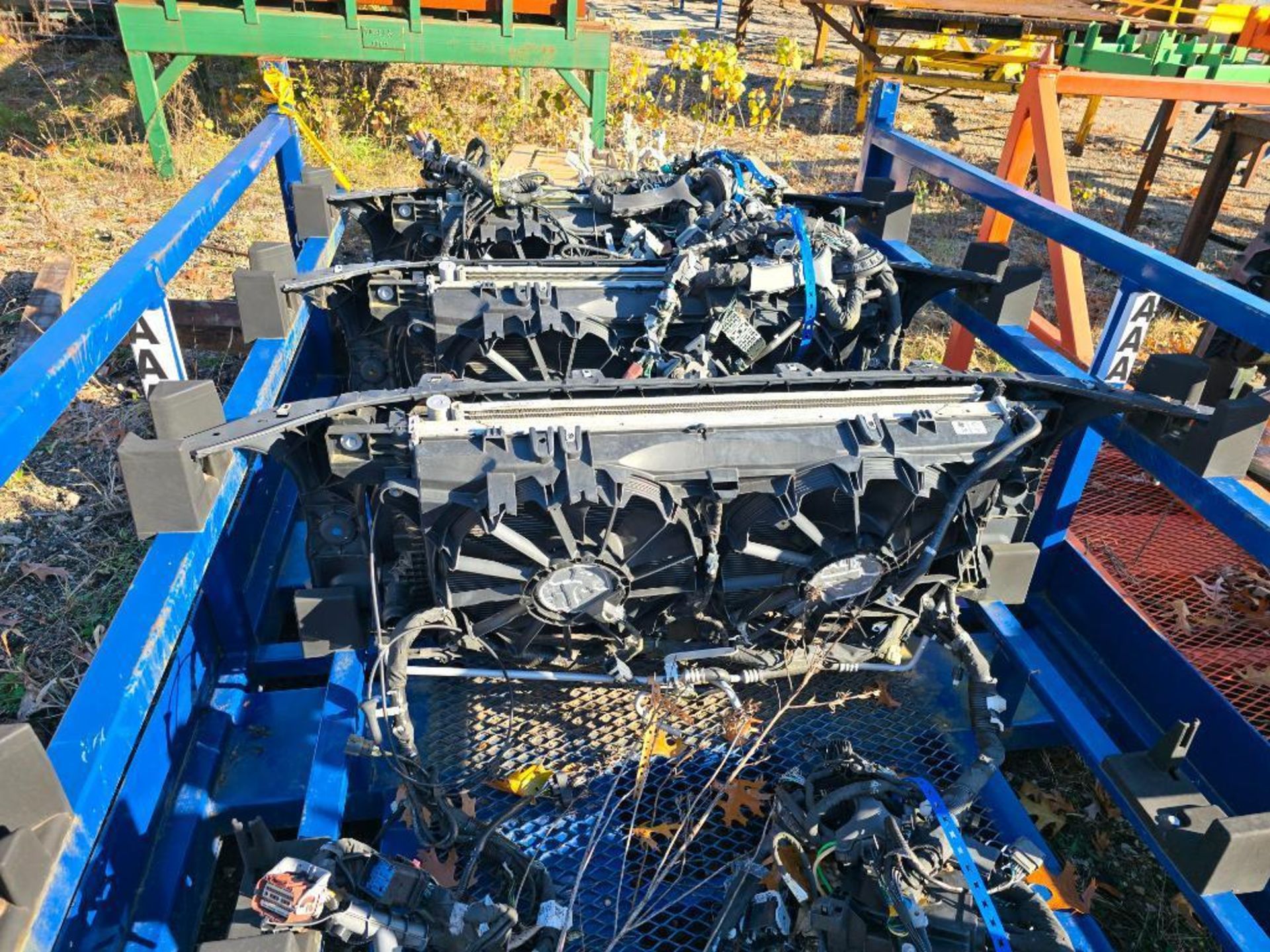 (4) Racks w/ (5) Ford Test Engines & (6) Dodge Truck Front End ...