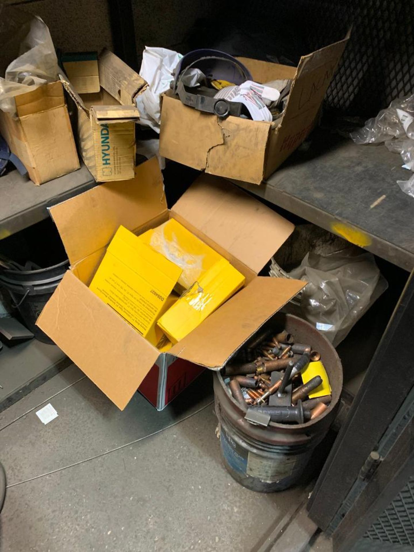 Welding Supply Closet, Dewalt 7" Grinder Guards, Wire Gun Leads, Broken ...
