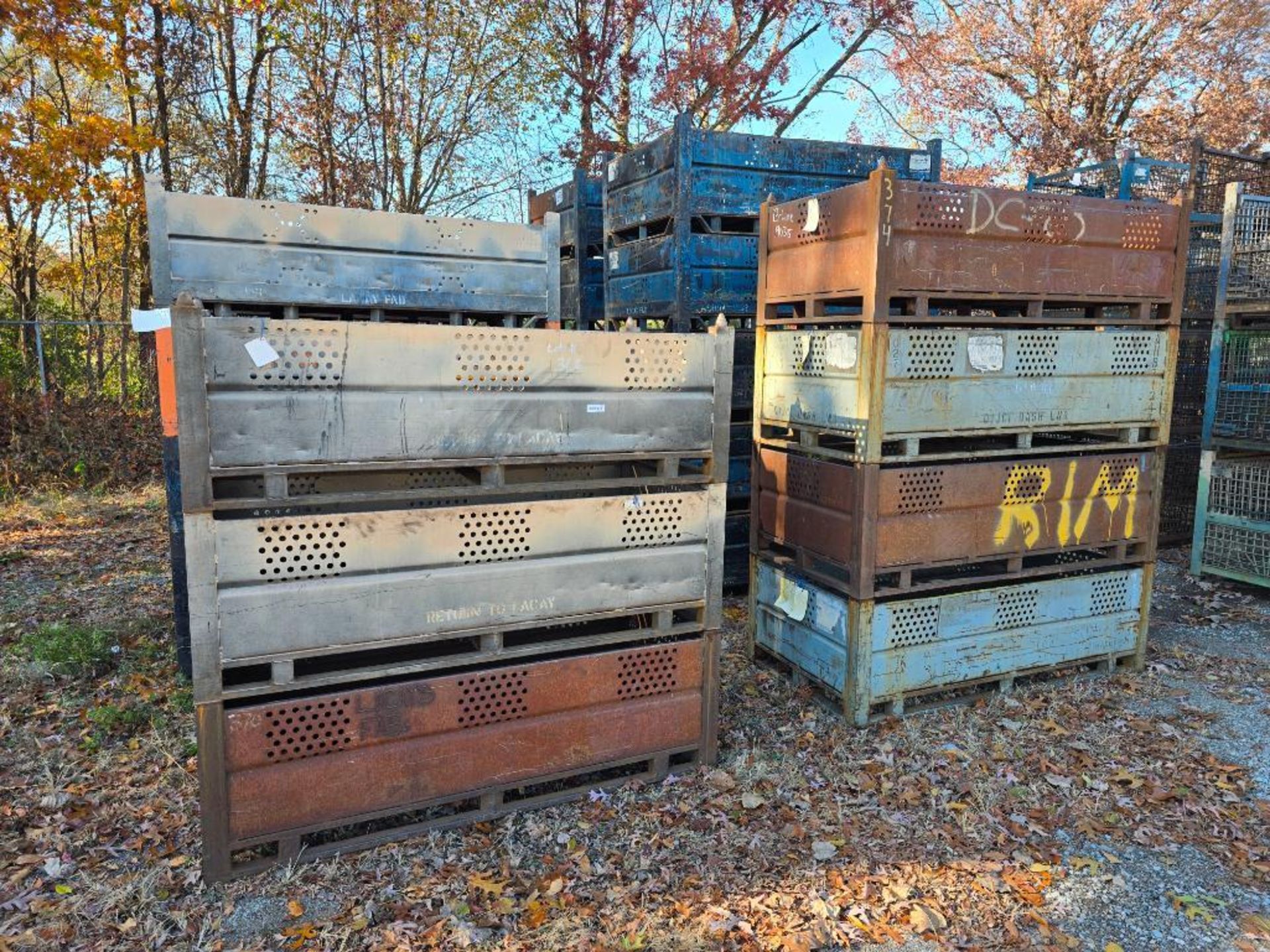 (25) Stackable Steel Parts Bins, 72" W x 42"/48" D x 23-1/2" T