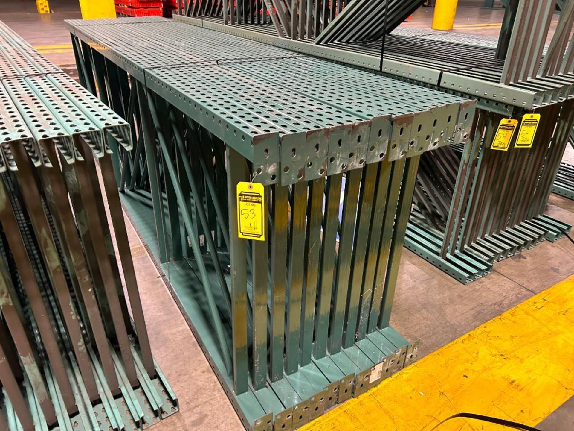 (11x) Teardrop Pallet Rack Uprights, 48" D X 12' T ($30 Loading fee ...