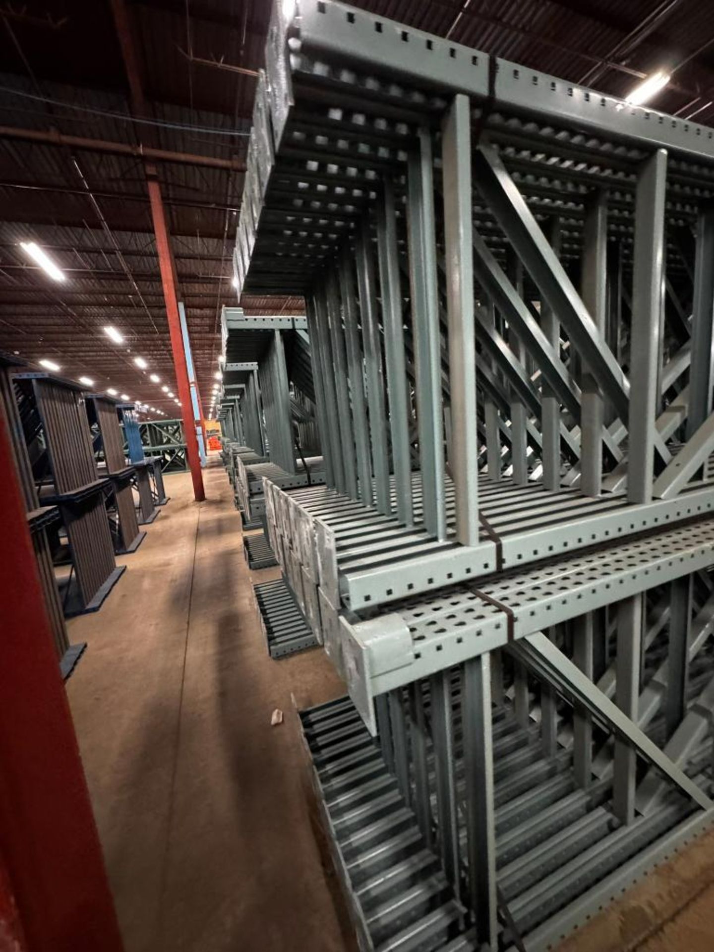 (30x) Teardrop Pallet Rack Uprights, 16' X 42" ($60 Loading Fee will be ...