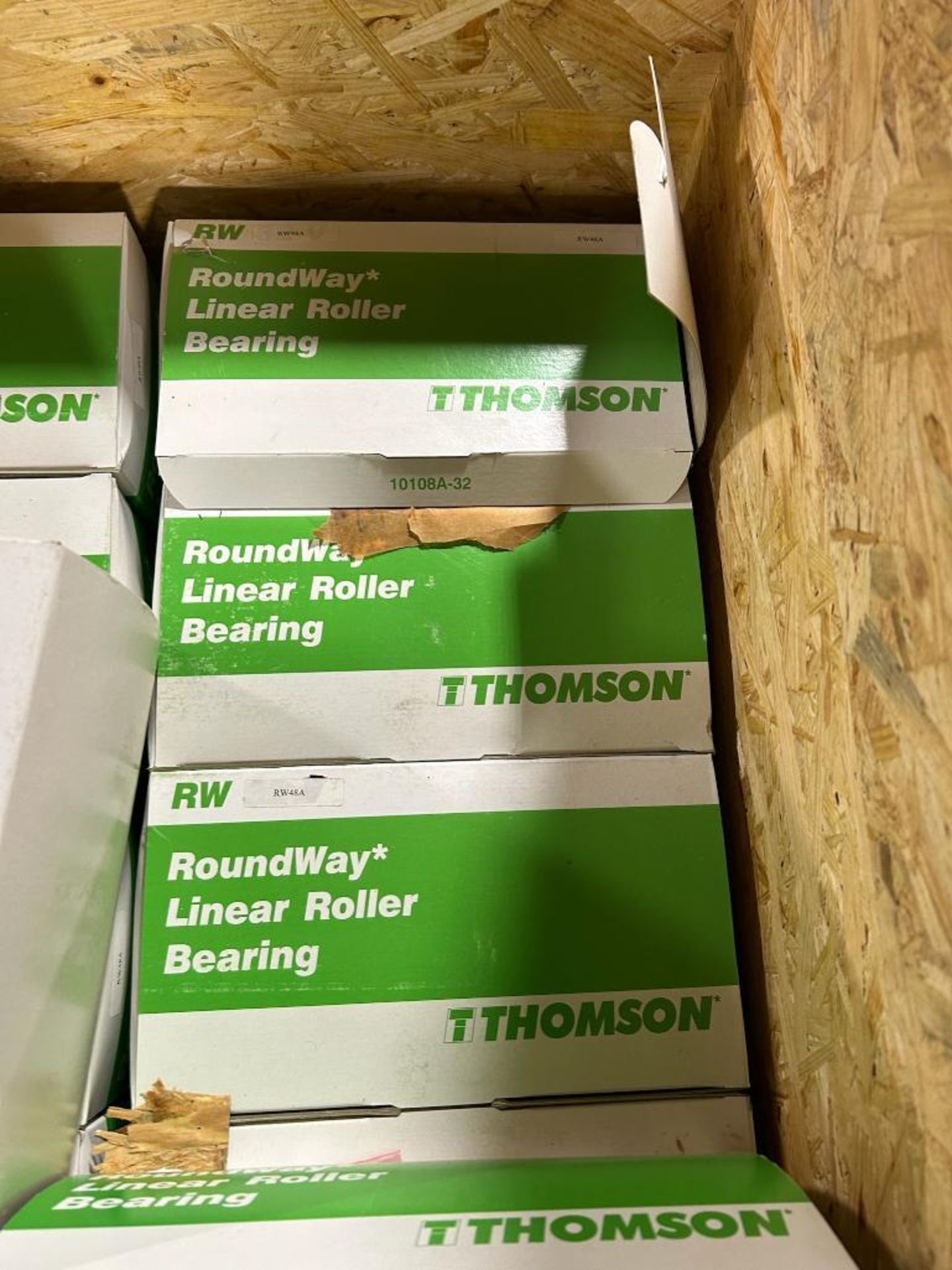 Crate of (22+) (New) Thomson Roundway Linear Roller Bearings, RW48A