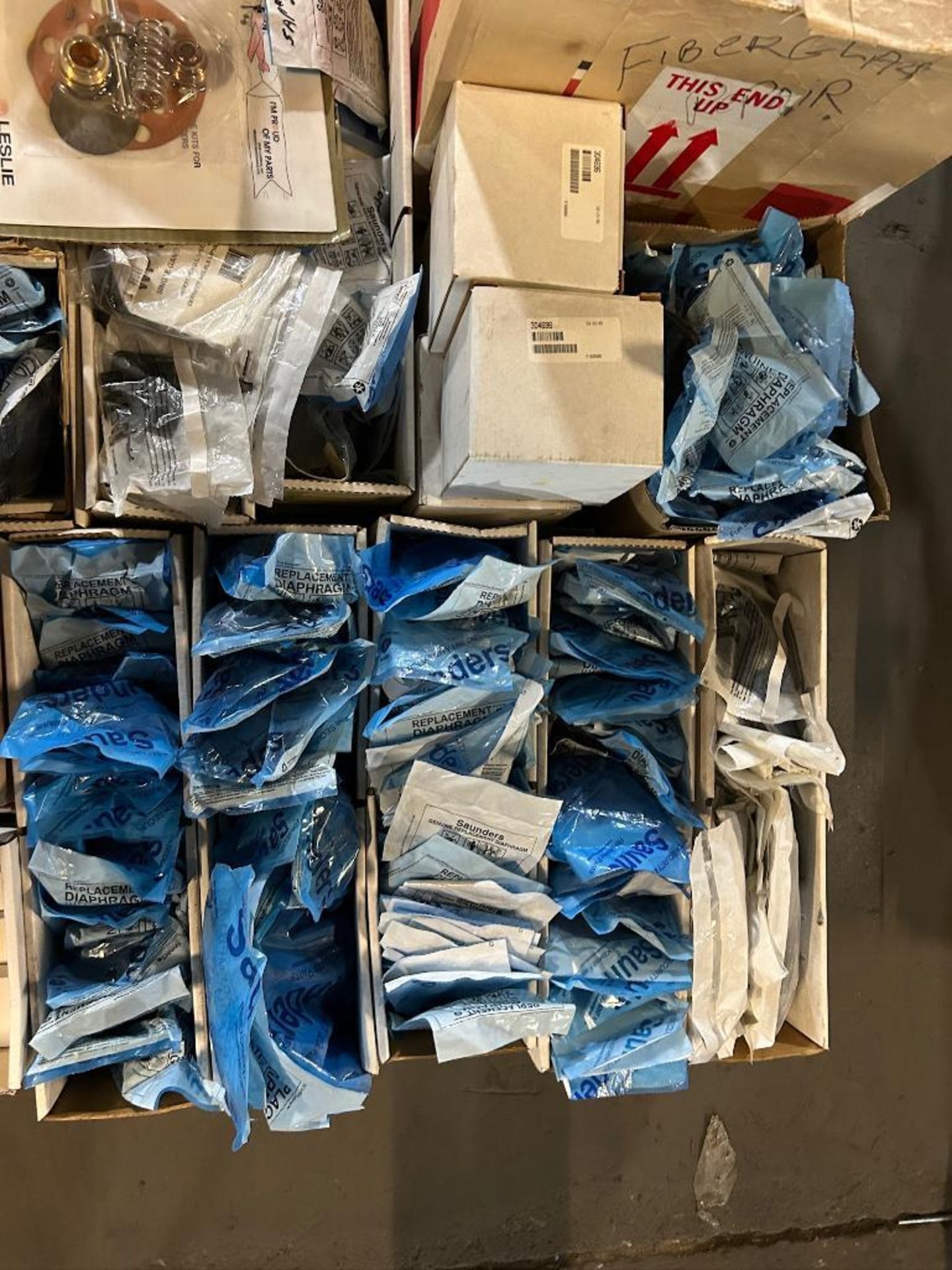 { Group of lots: 25, 26, 27 } Pallet of Misc. Fittings, Saunders ...
