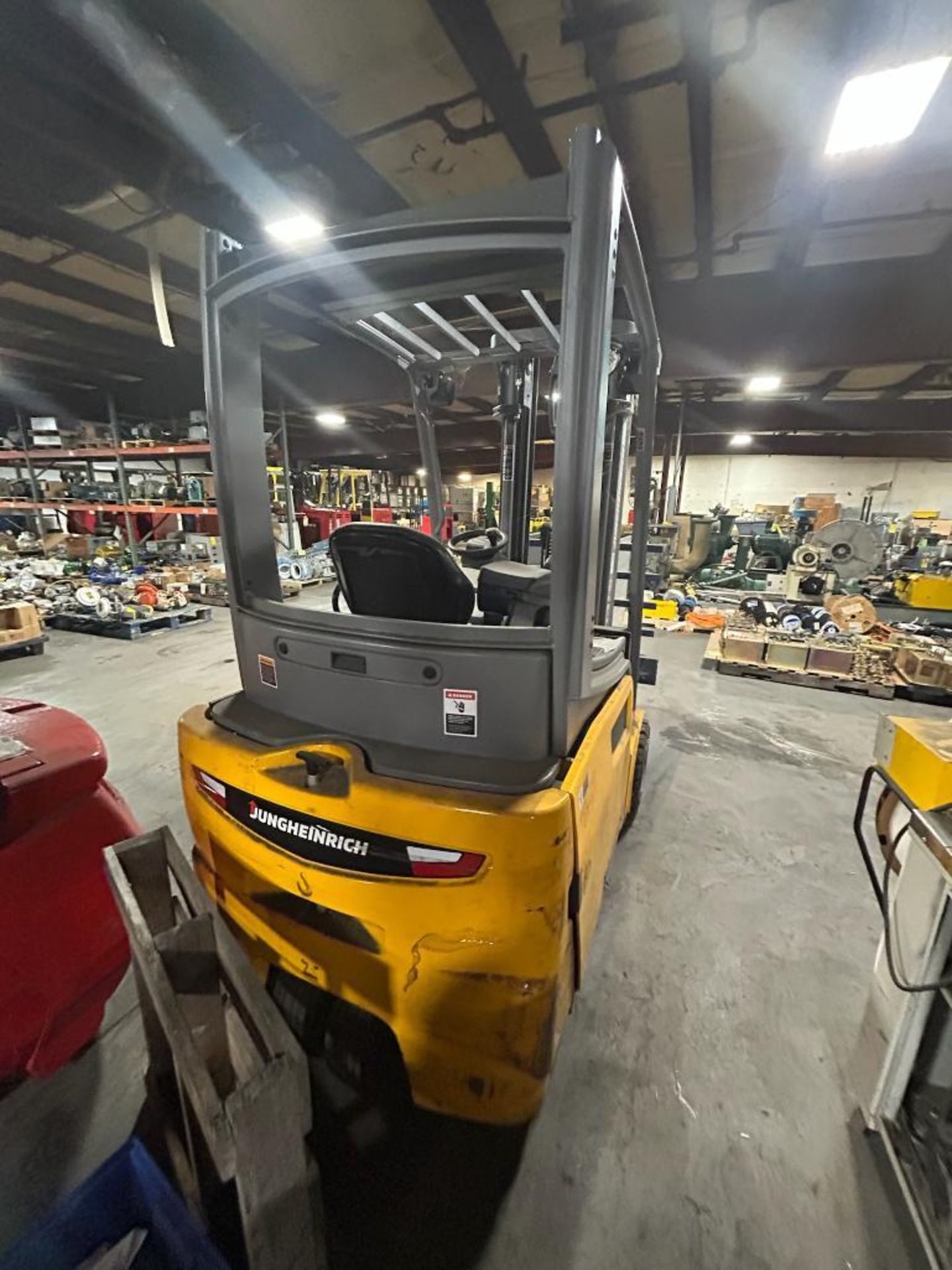 Jungheinrich Sit-down Electric Forklift w/ Box Clamp Attachment, Model ...