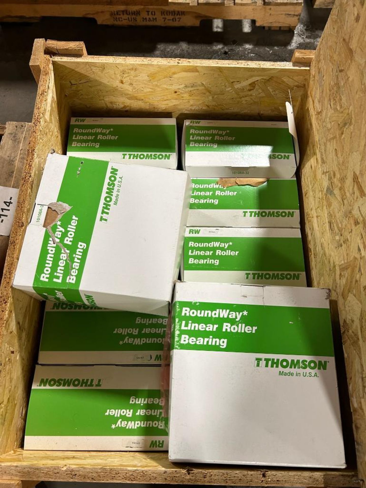 Crate of (22+) (New) Thomson Roundway Linear Roller Bearings, RW48A